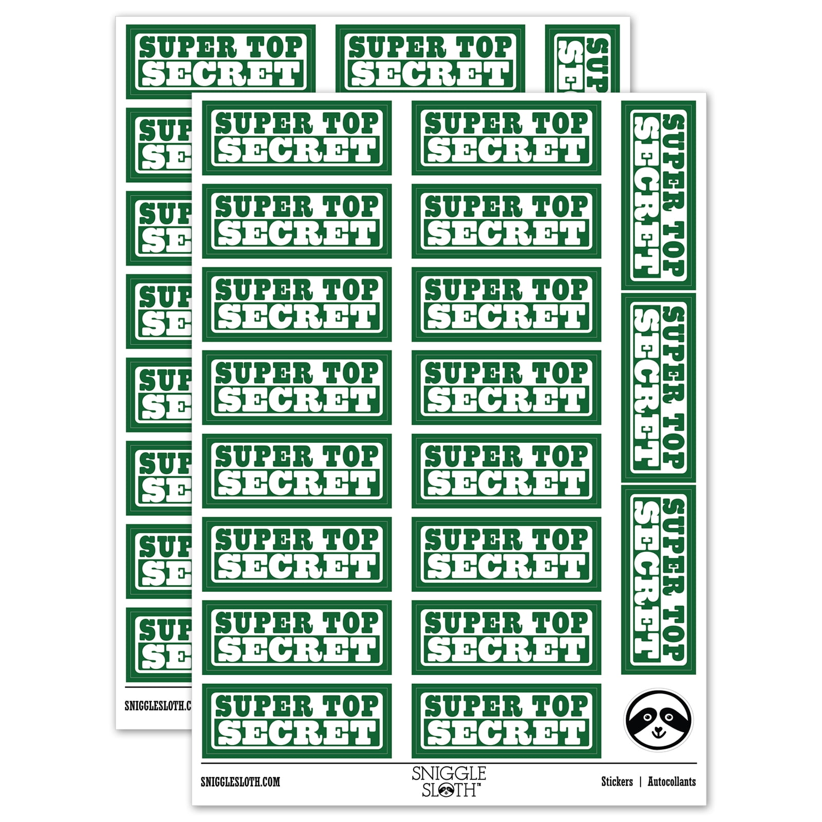 Super Top Secret Sticker Set - Dark Green - Gloss Finish - 2.00" Large ...