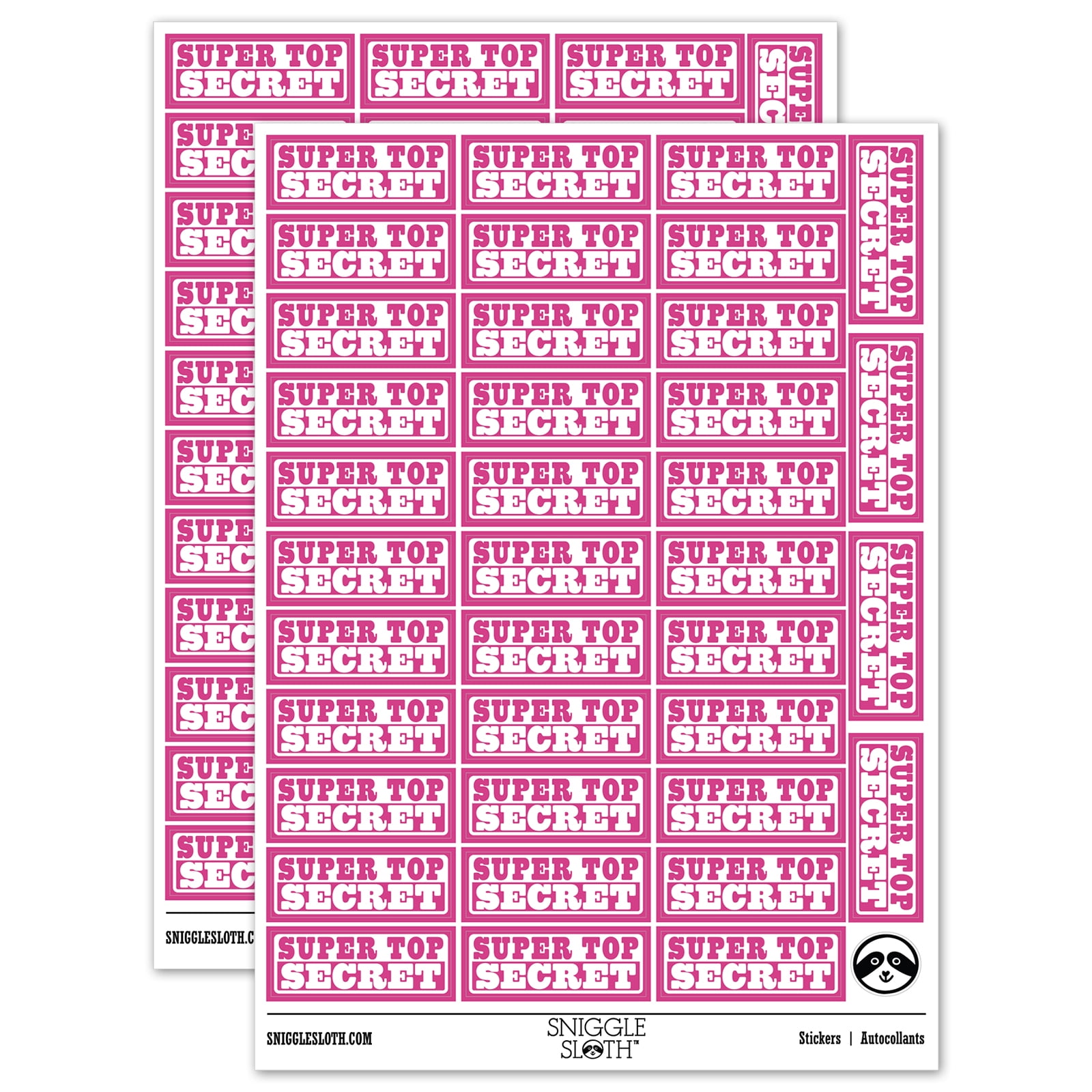 Super Top Secret Sticker Set - Hot Pink - Gloss Finish - 1.5" Small ...