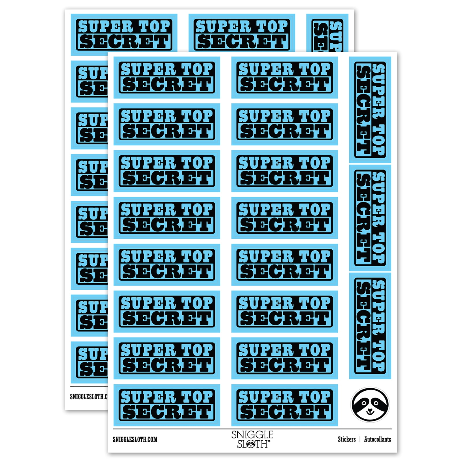 Super Top Secret Sticker Set - Light Blue - Matte Finish - 2.00" Large ...