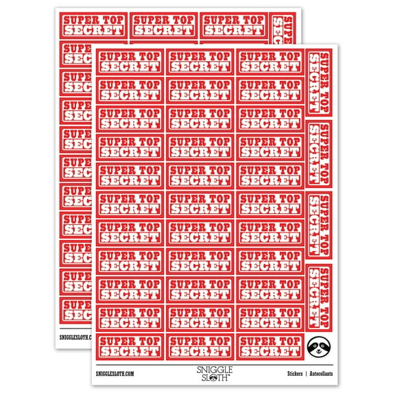 Super Top Secret Sticker Set - Red - Gloss Finish - 1.5" Small ...