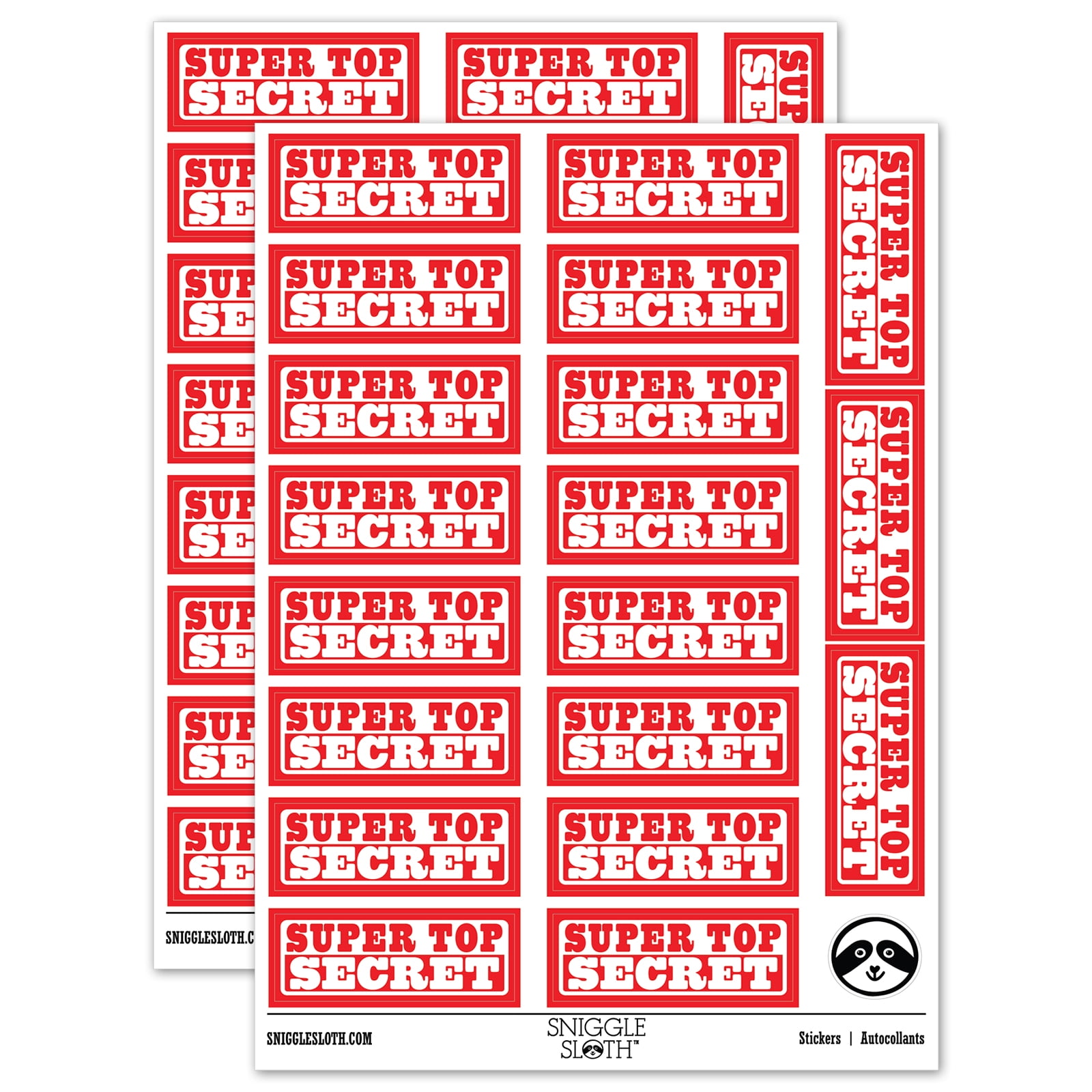 Super Top Secret Sticker Set - Red - Gloss Finish - 2.00" Large ...