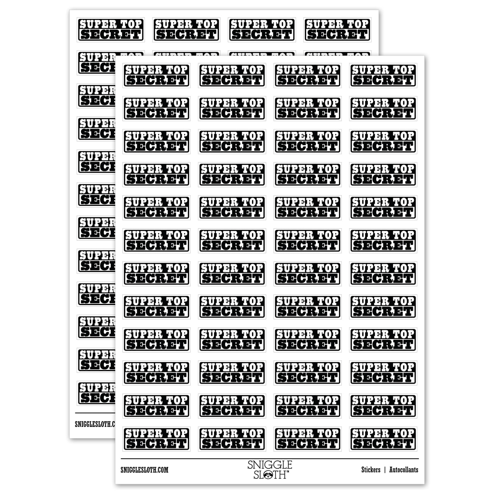 Super Top Secret Sticker Set - White - Gloss Finish - 1.25" Mini ...