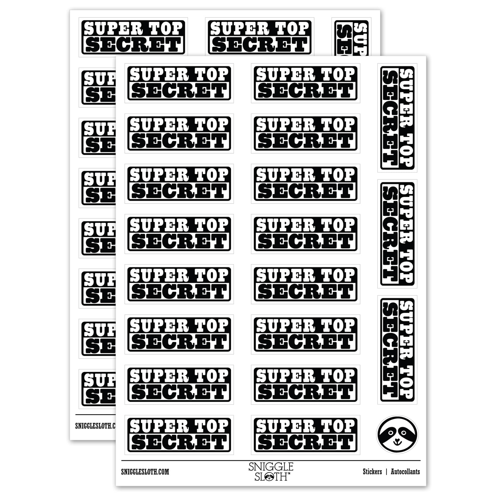 Super Top Secret Sticker Set - White - Gloss Finish - 2.00" Large ...