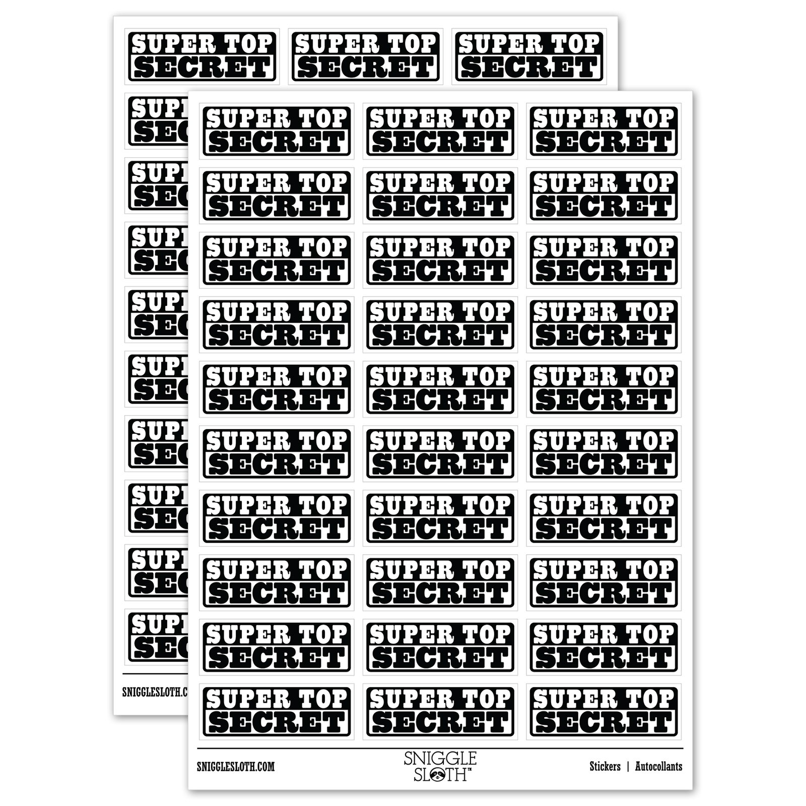 Super Top Secret Sticker Set - White - Matte Finish - 1.75" Medium ...