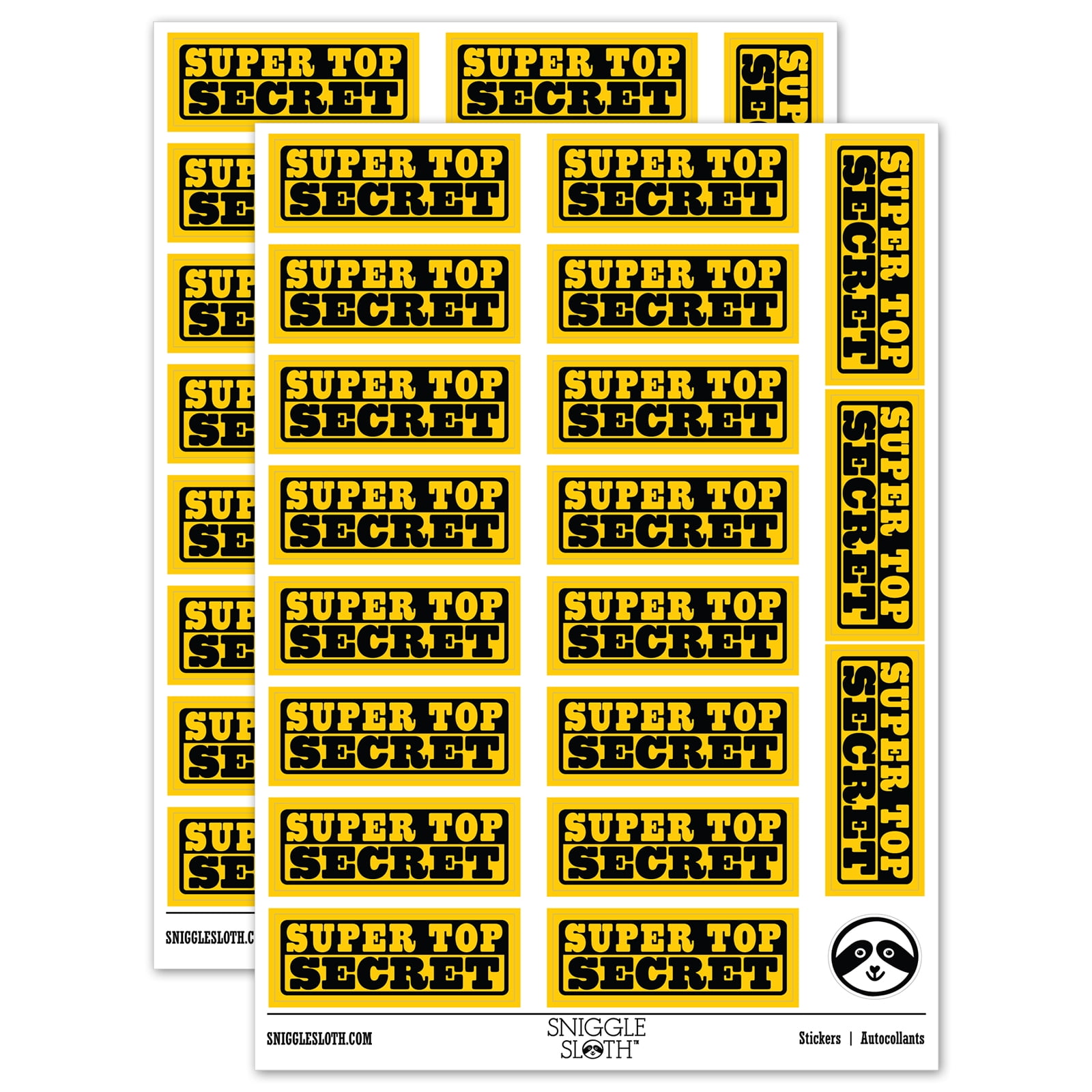 Super Top Secret Sticker Set - Yellow - Gloss Finish - 2.00" Large ...