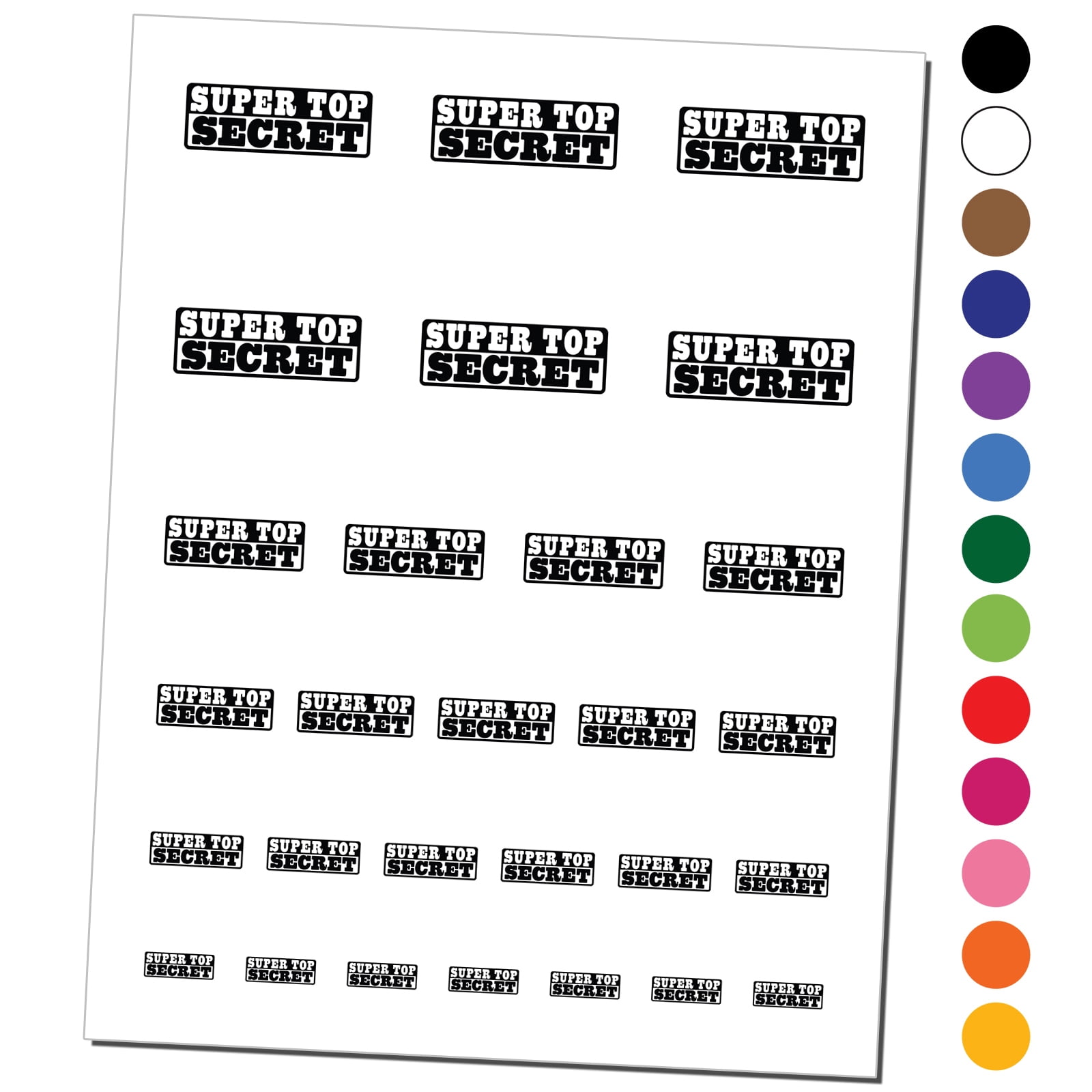 Super Top Secret Water Resistant Temporary Tattoo Set Fake Body Art ...