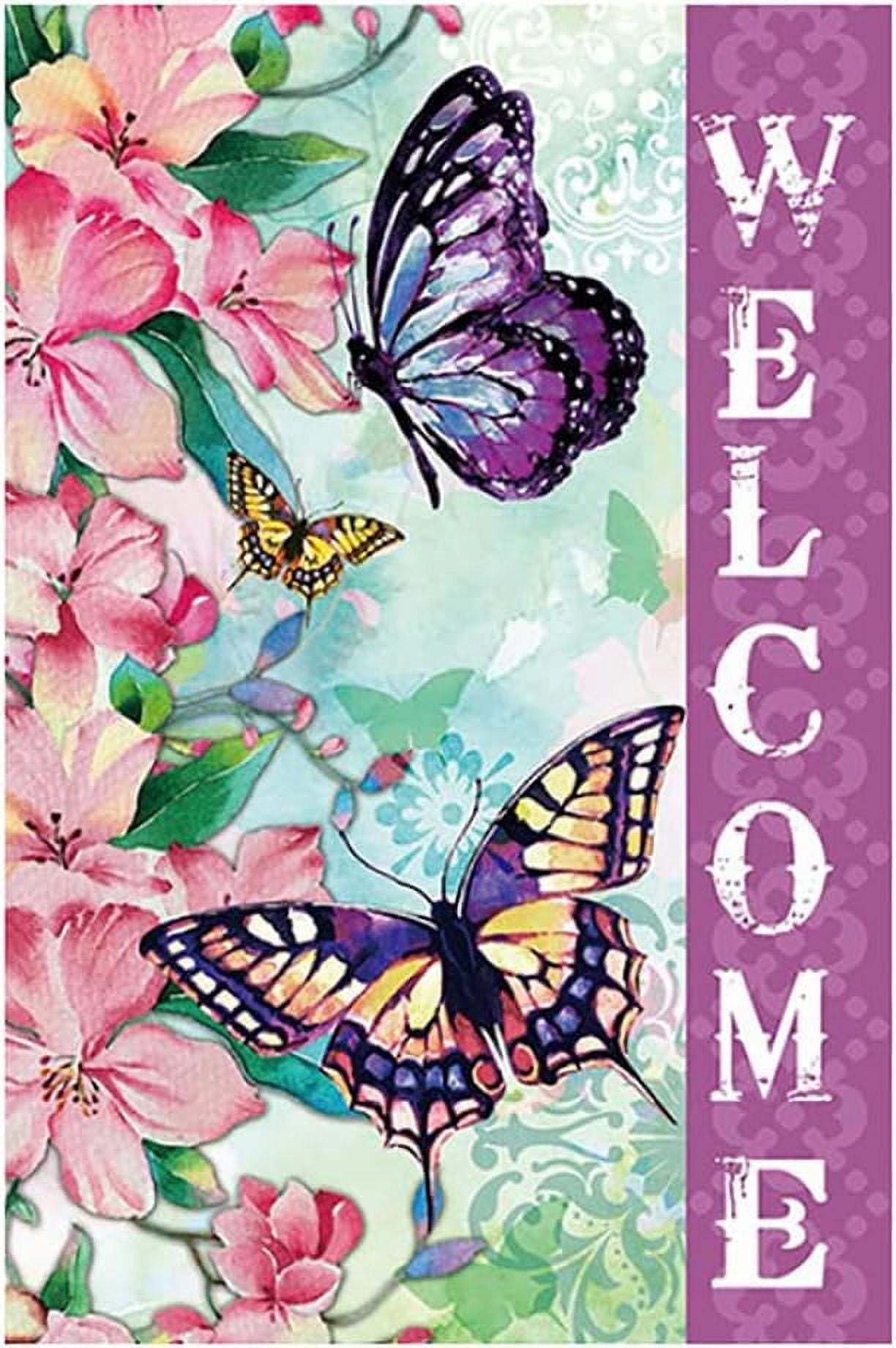 Super Tough Garden Flag - Butterfly Welcome - 12in x 18in - Walmart.com
