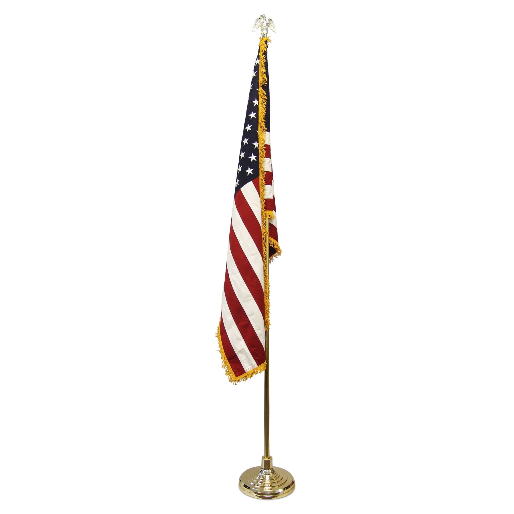Super Tough Indoor American Flag and Pole Kit with Cotton Flag 5ft x ...