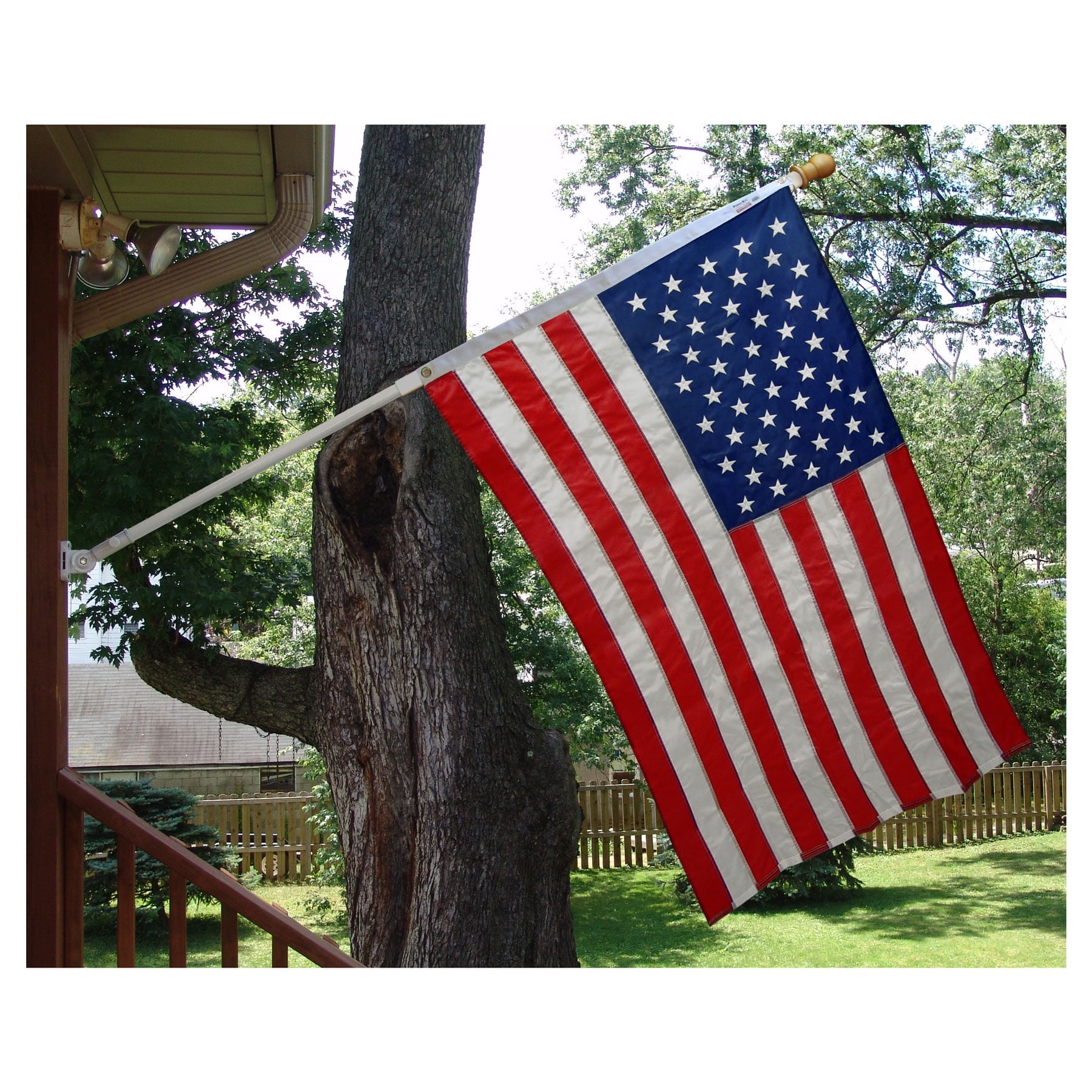 Super Tough Nylon Flag Kit - 5ft Varnished Hardwood Flagpole - Walmart.com