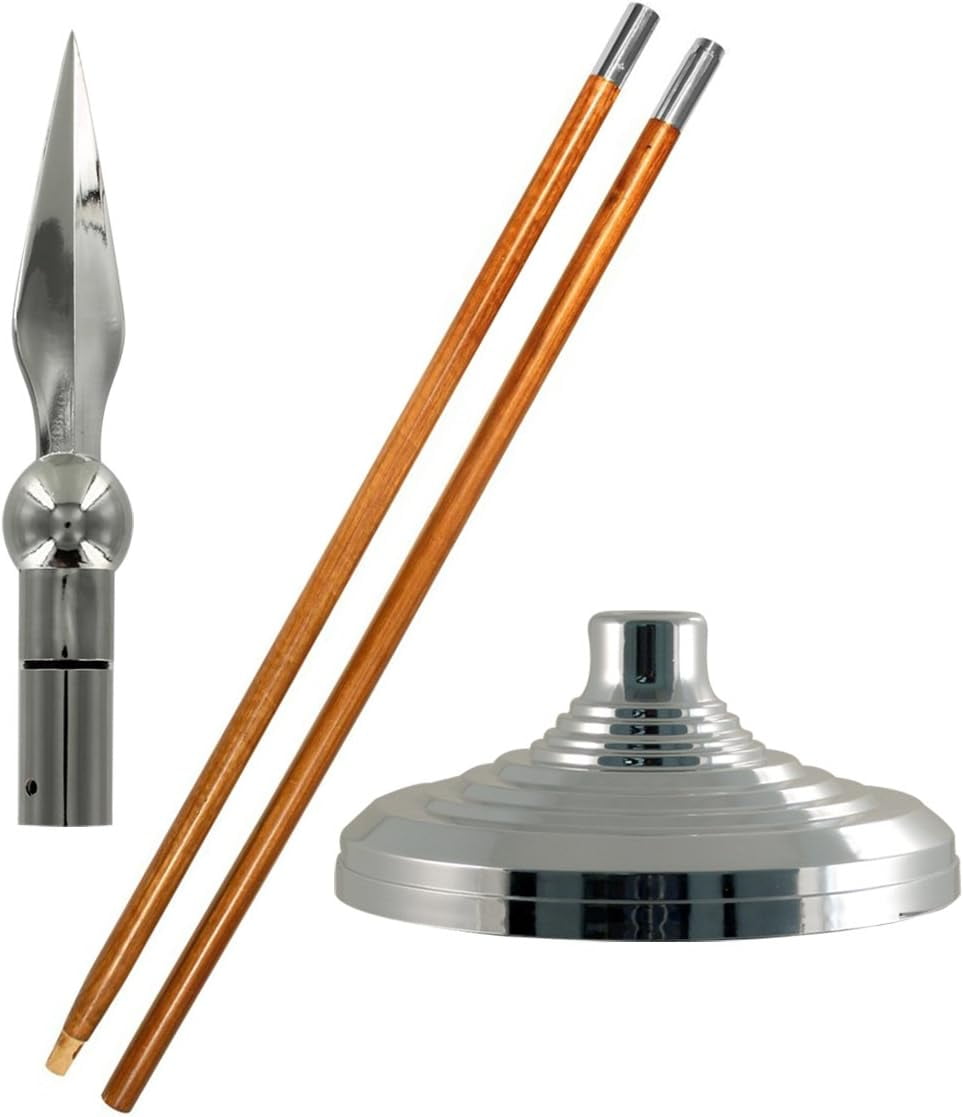 Super Tough Silver Indoor, Flagpole & Base | Indoor Flag Pole Kit ...