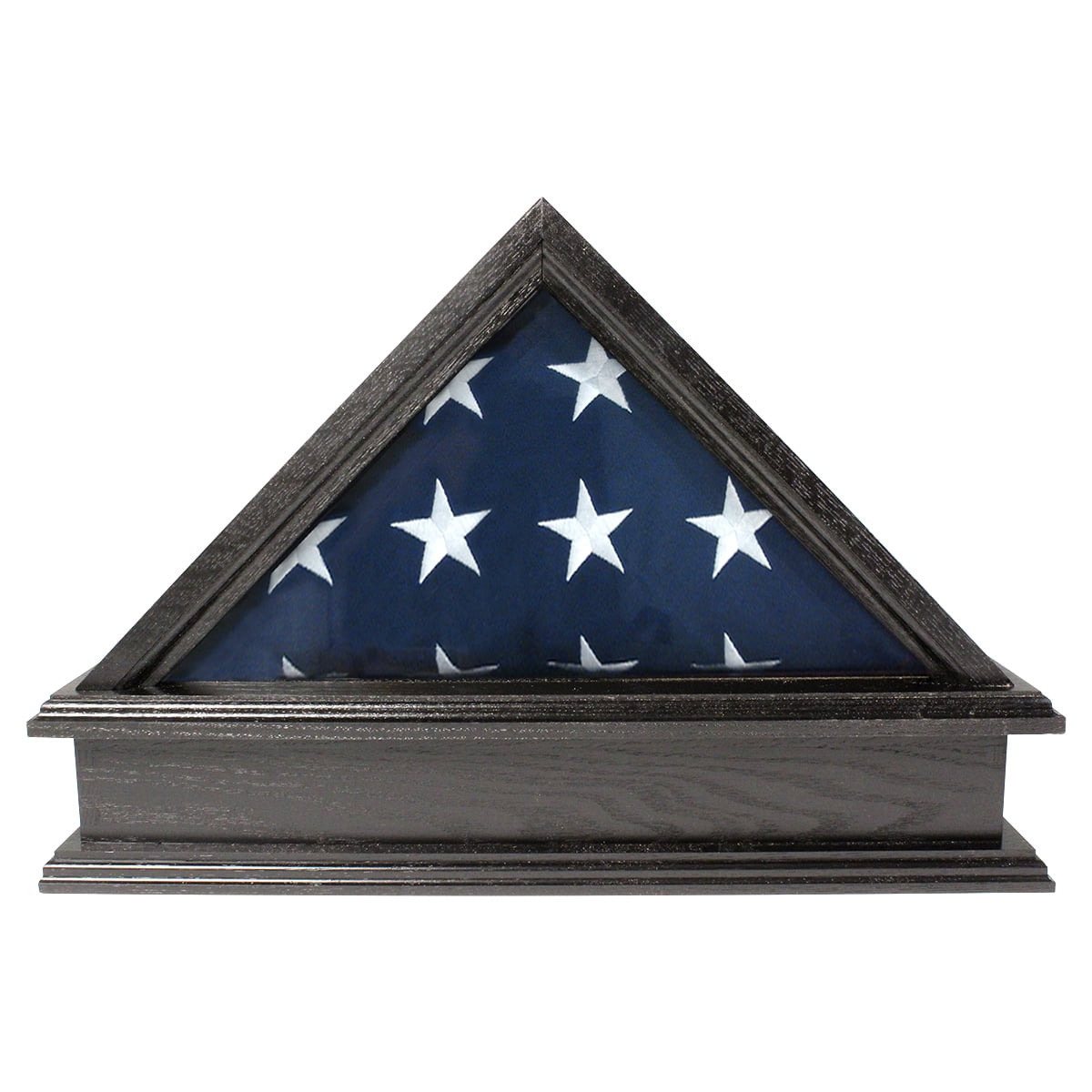 Super Tough Solid Oak Flag Case & Pedestal for 3' x 5' Flag - US Made ...