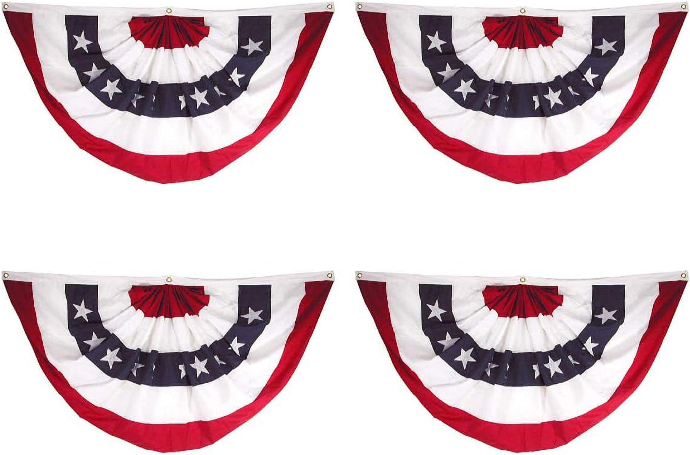 18in x 36in Sewn Polyester Pleated Fan | Traditional Bunting - 4-Pack ...