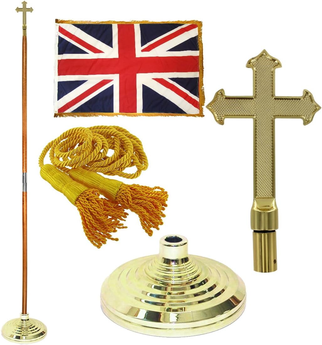 Super Tough United Kingdom 3ft x 5ft Flag, Flagpole, Base, and Tassel ...