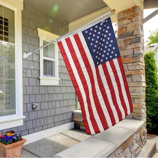 Super Tough United states Nylon Flag Kit with 6ft White Spinner Pole ...