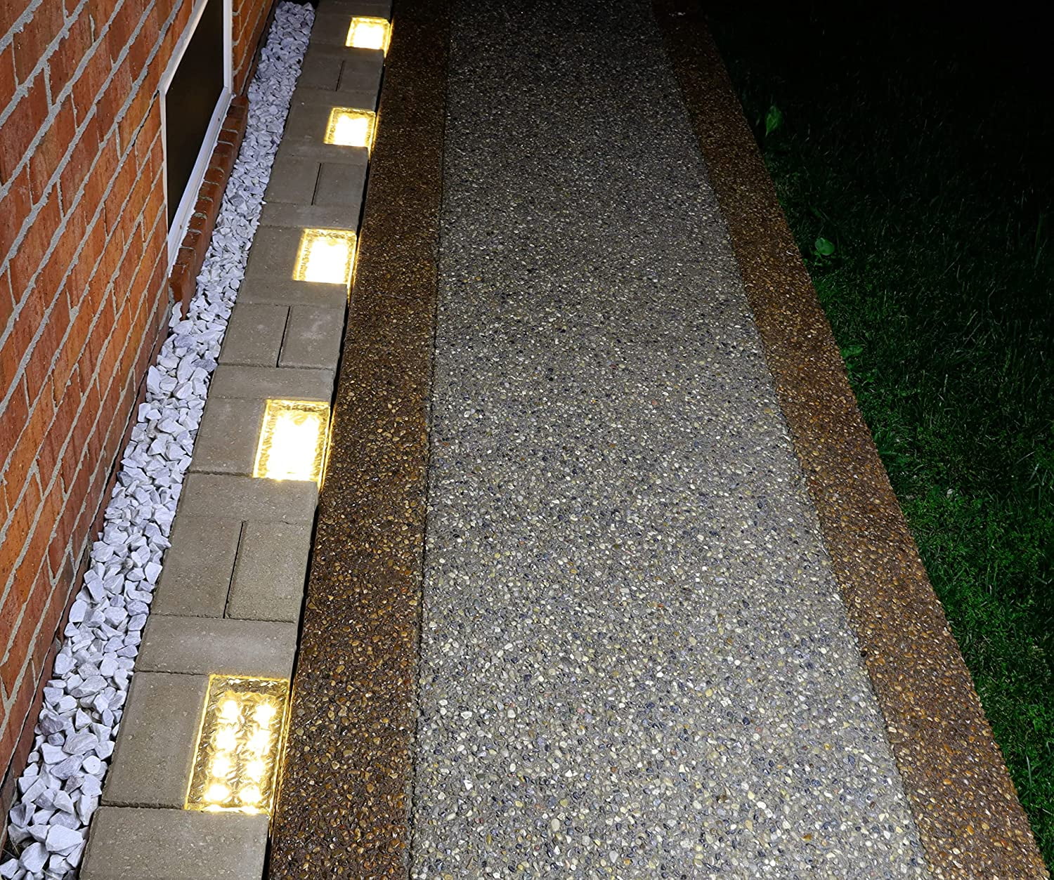Solar Glass Brick Warm White LED Light - Walmart.com