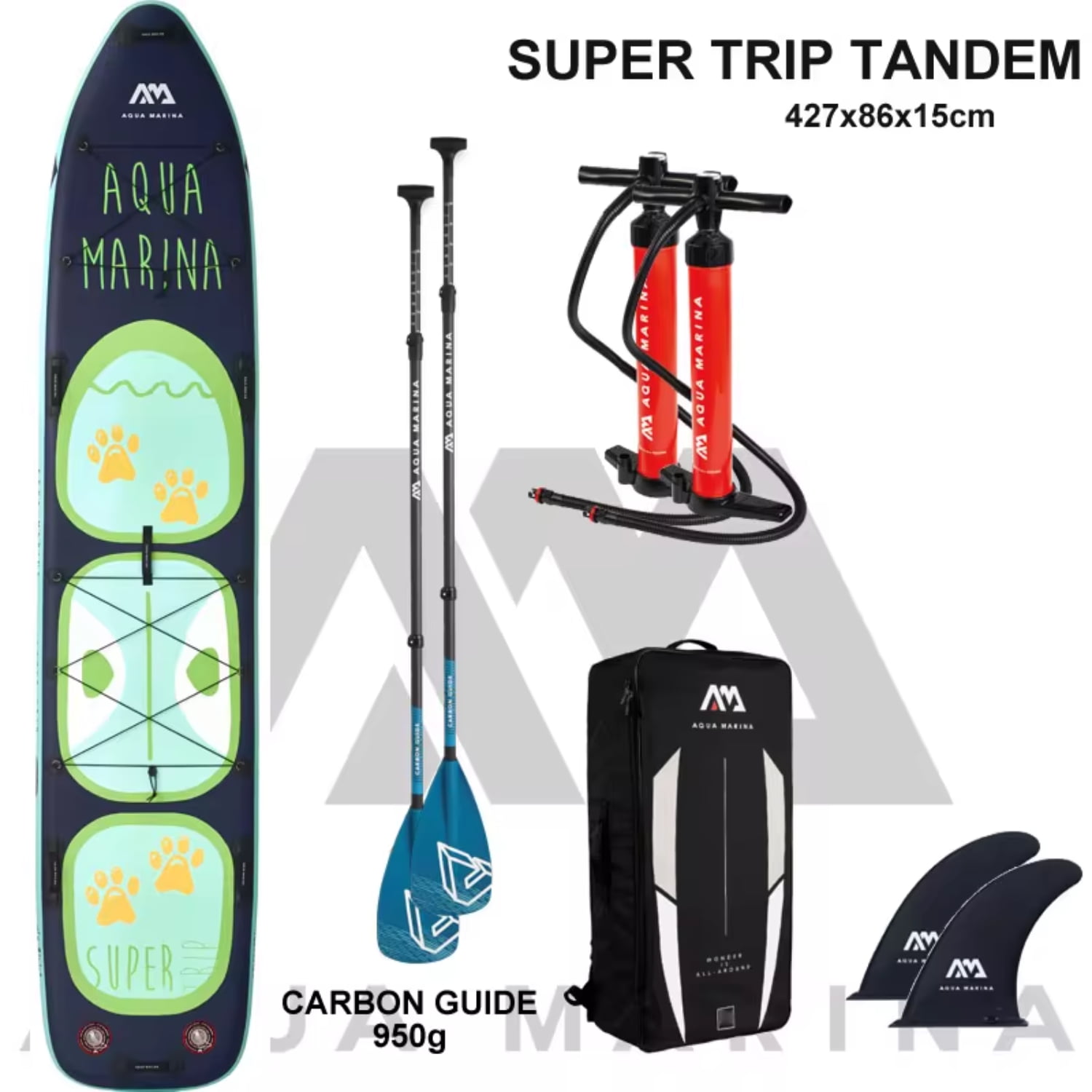 Super Trip Tandem Inflatable Stand Up Paddle Board for Two People ...