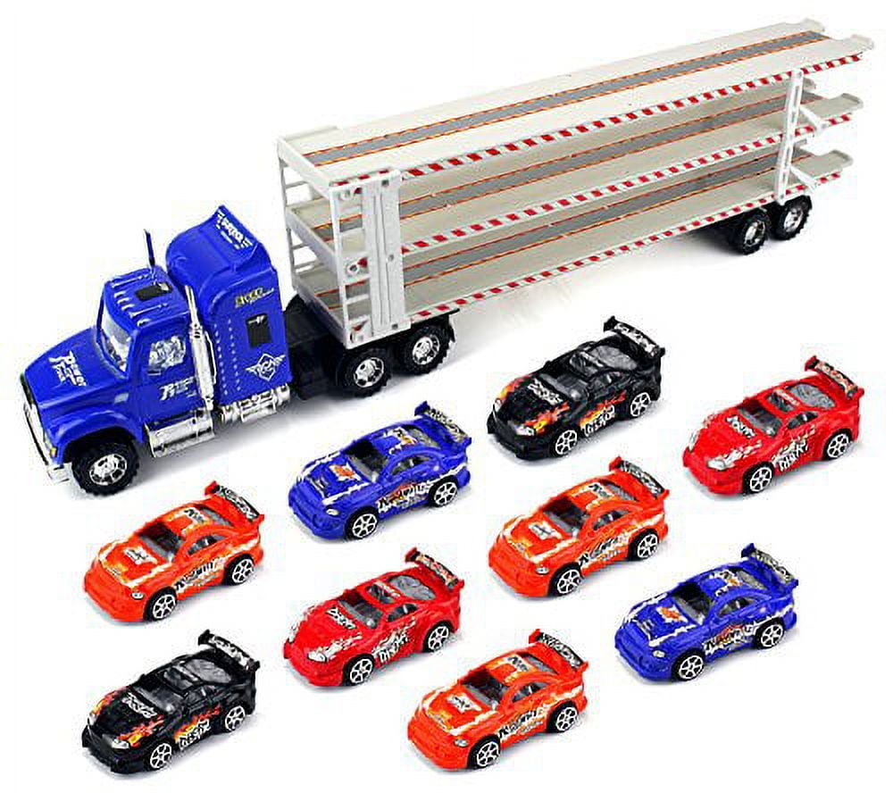 Super Triple Floor Trailer Children's Friction Toy Semi Truck Ready To ...