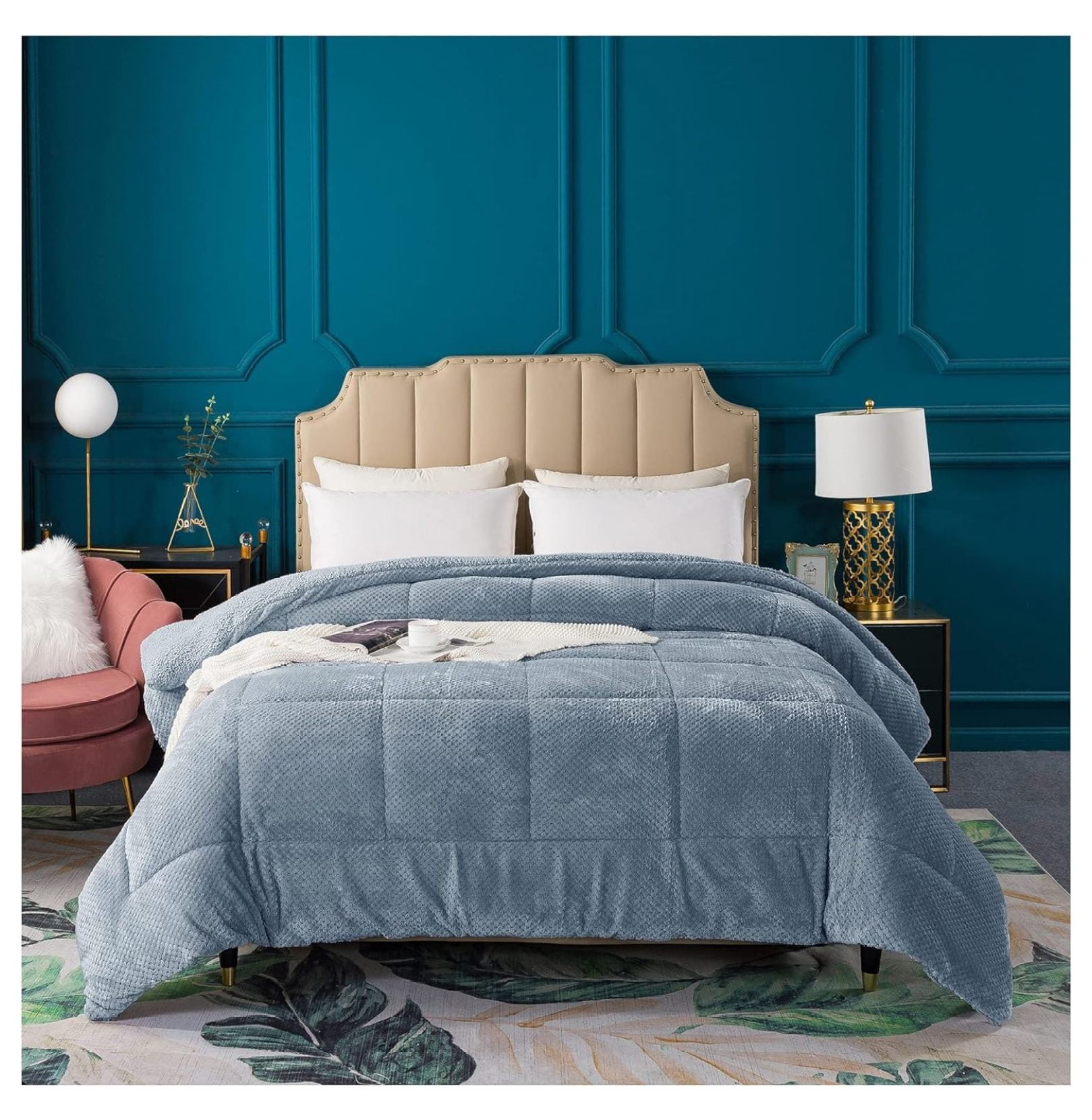 Super Ultra Soft Luxury Plush Comforter, Cozy Reversible Faux Fur ...