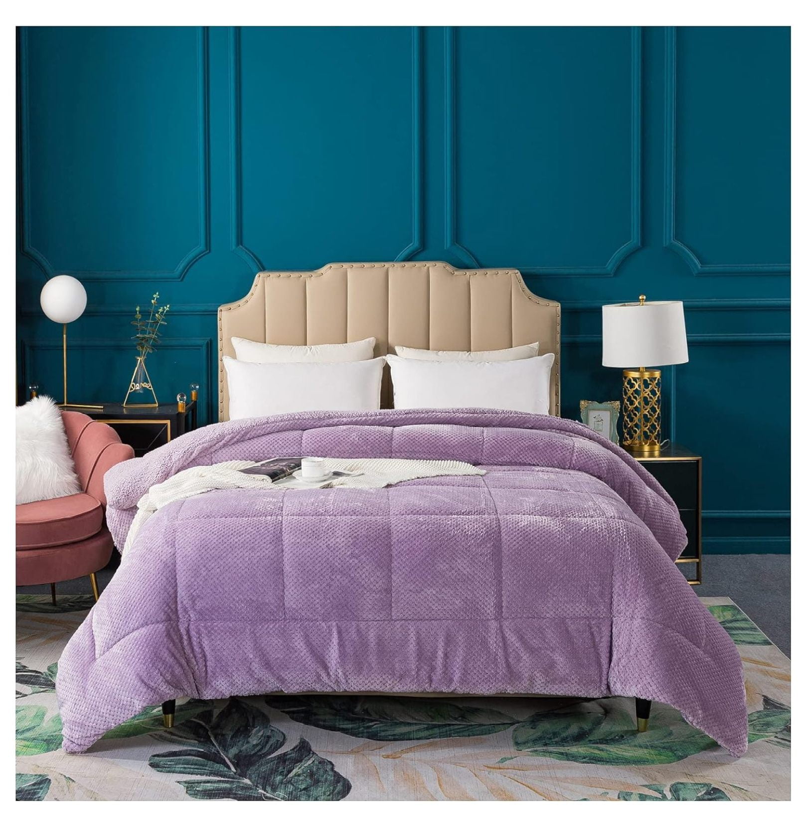 Super Ultra Soft Luxury Plush Comforter, Cozy Reversible Faux Fur ...