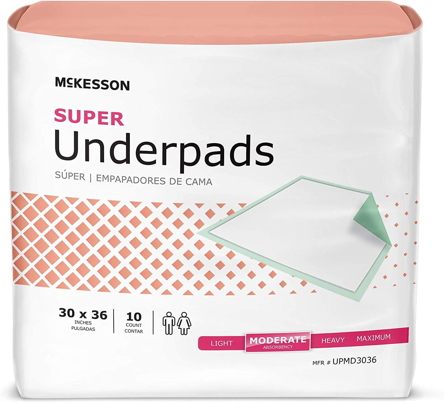 Super Underpads, Incontinence Bed Pads 30" x 36" [100 Count], Moderate ...