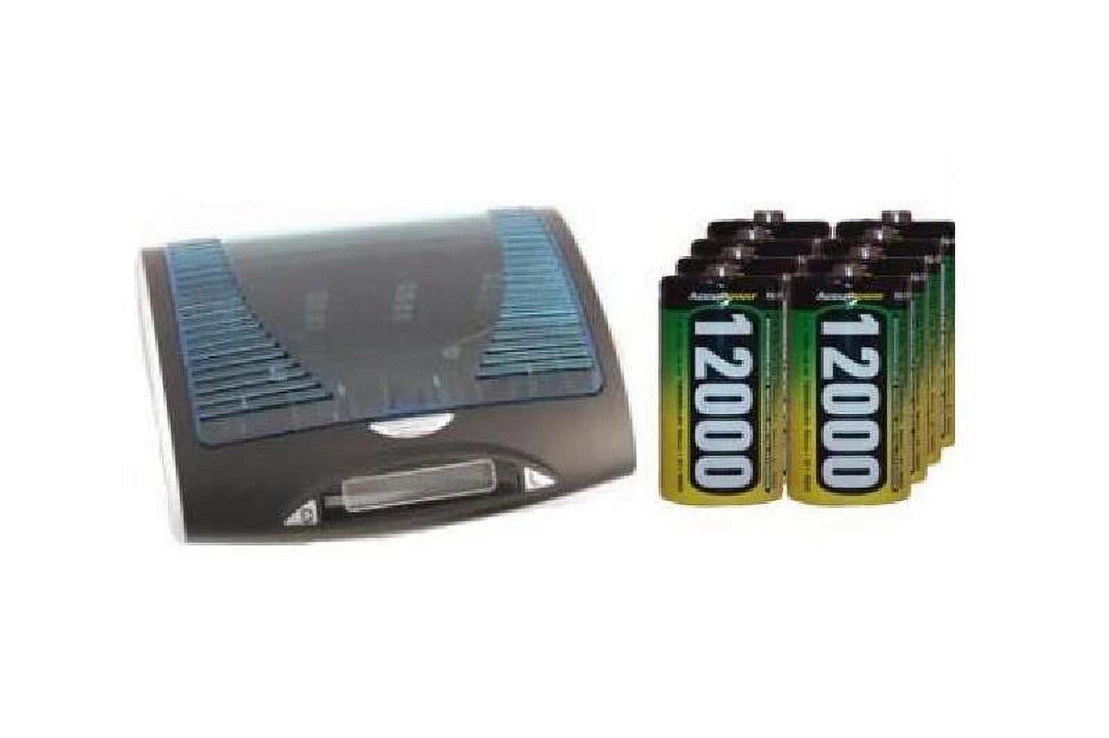 Super Universal LCD Battery Charger + 8 D AccuPower NiMH Batteries ...