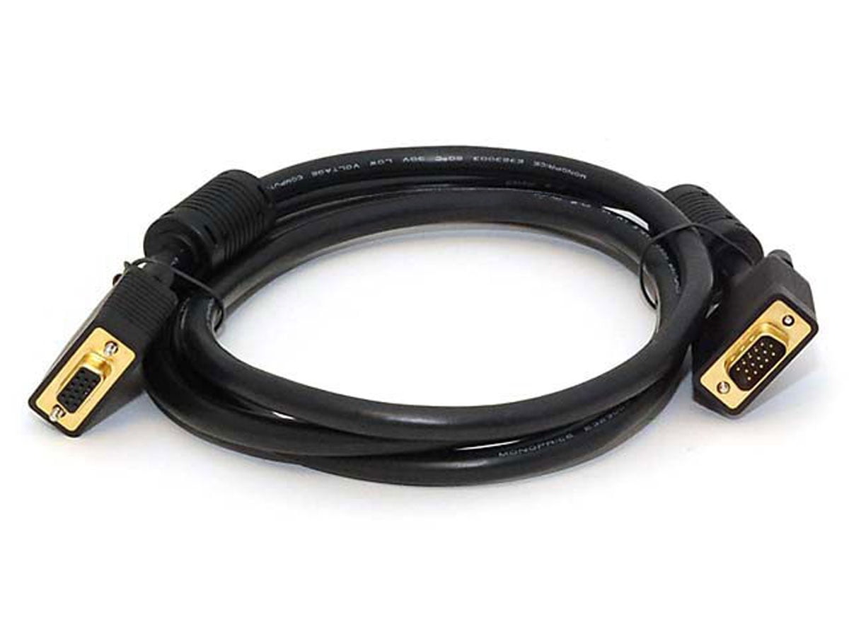 Super VGA Extension Cable - 6 Feet - Black | Male to Female Monitor ...
