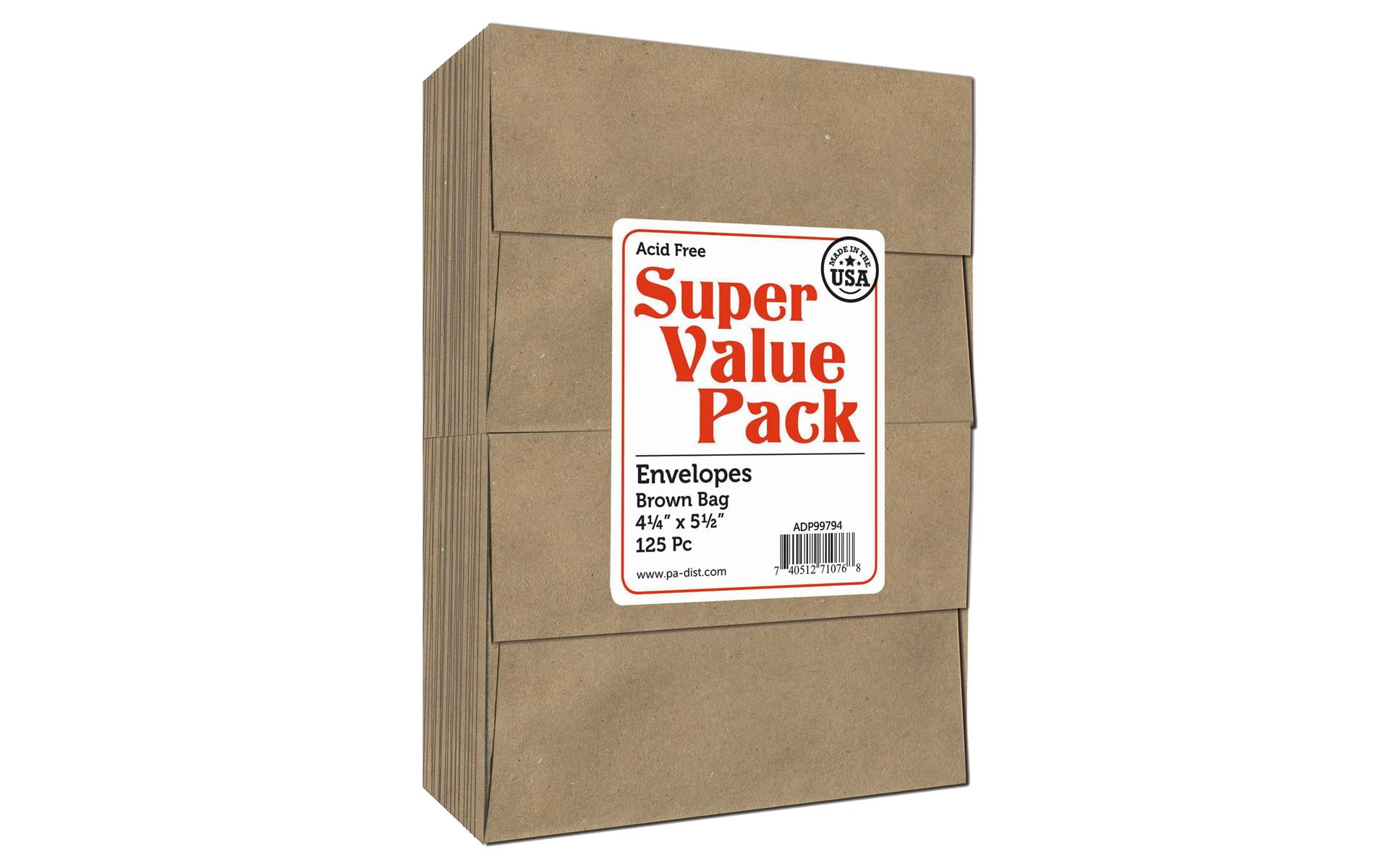 Super Value Envelope Pack 4.25x5.5 125pc Brown Bag - Walmart.com
