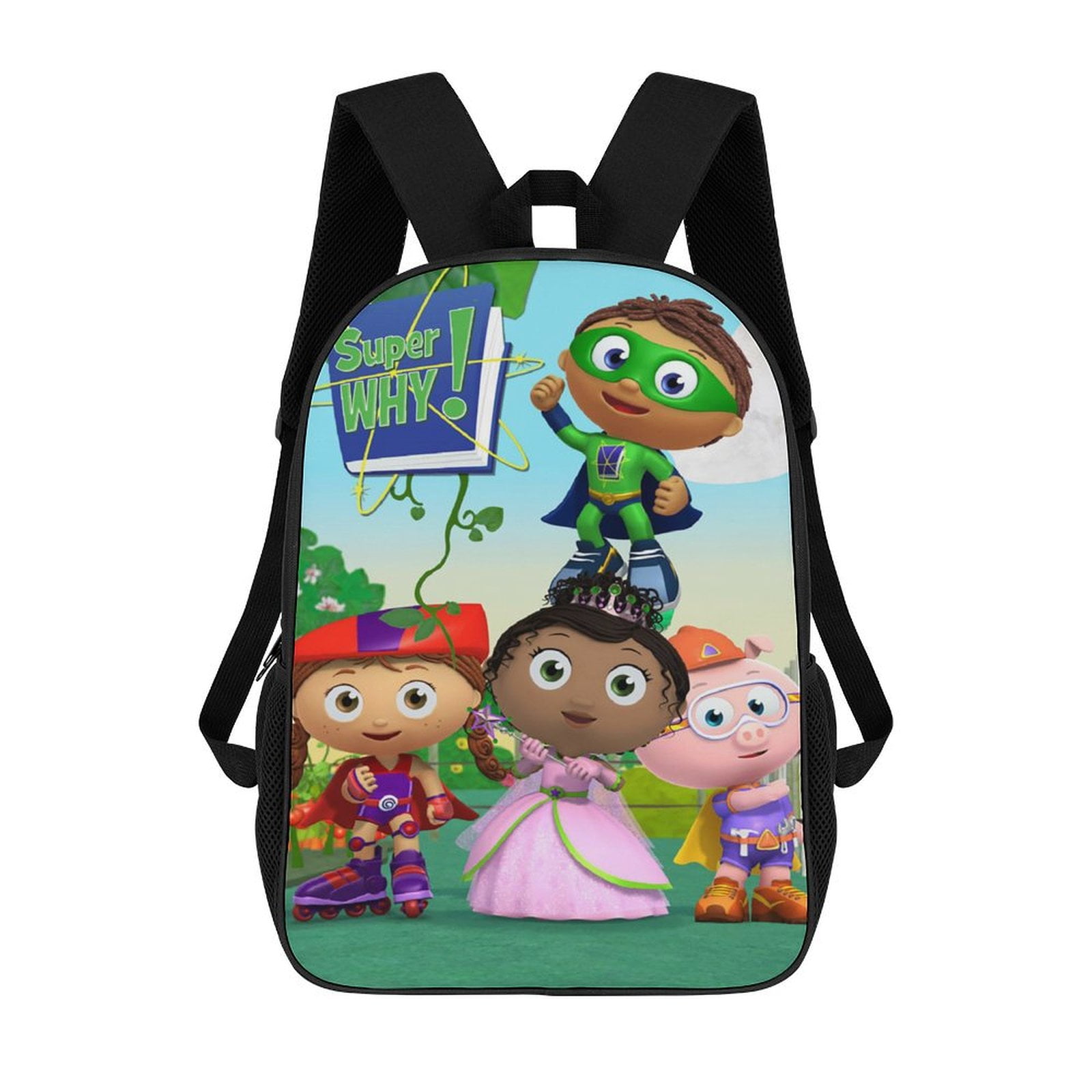 Super Why Backpacks 17 Inch Bookbag Casual Daypack Backpacks for Travel ...