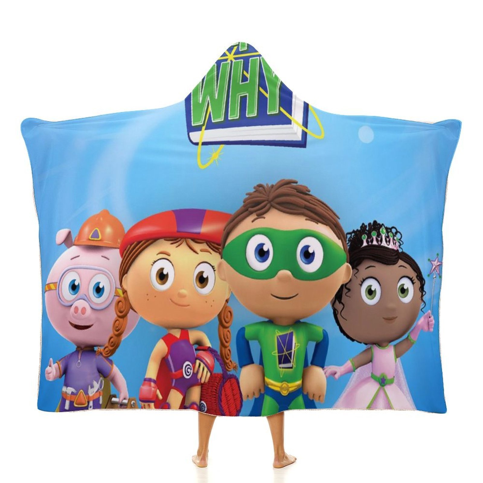 Super Why Cloak Hooded Blanket Soft Wearable Blanket Hoodie Throw Cape ...