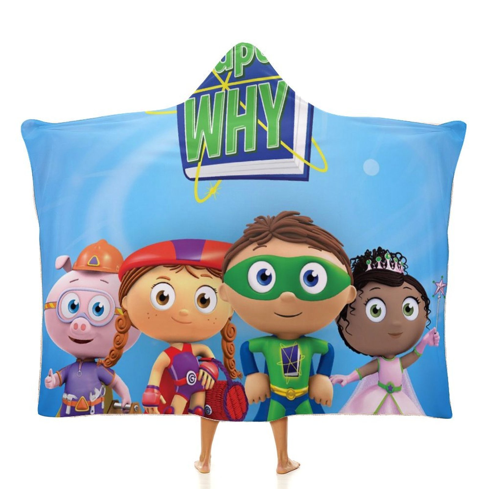 Super Why Cloak Hooded Blanket Soft Wearable Blanket Hoodie Throw Cape ...