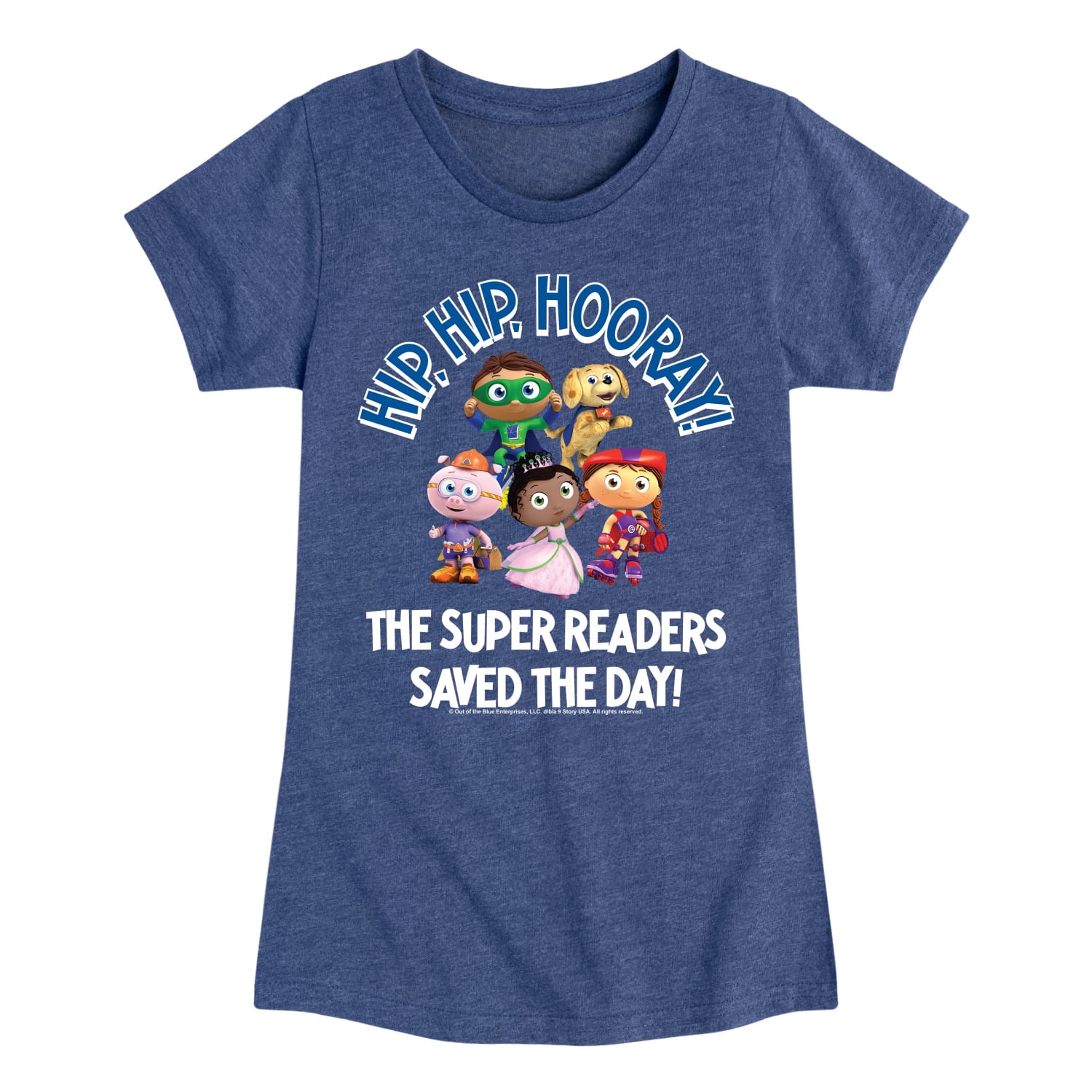 Super Why - Hip Hip Hooray - Girls Fitted Short Sleeve Tee - Walmart.com