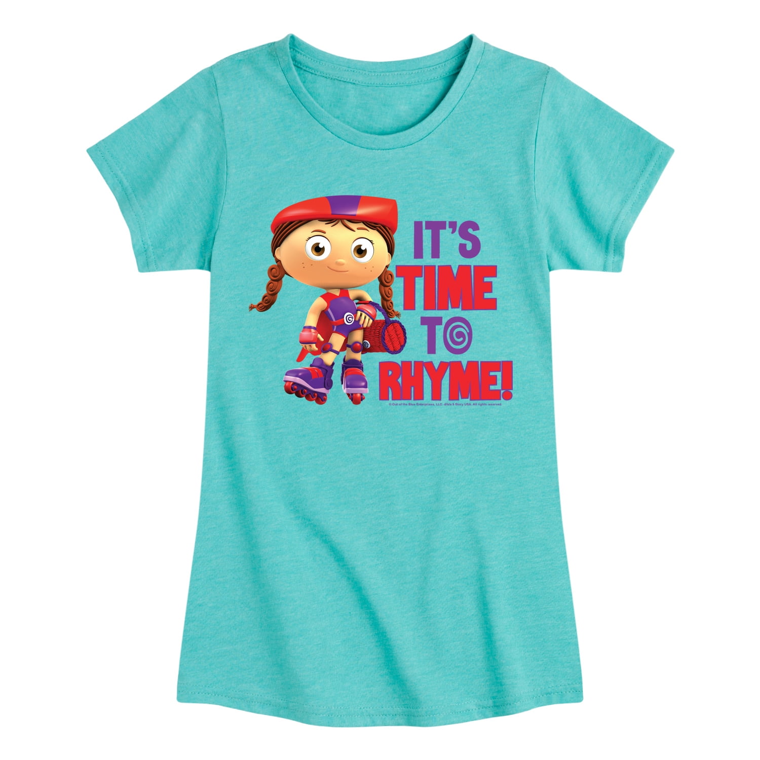 Super Why - Its Time To Rhyme Red - Girls Fitted Short Sleeve Tee ...