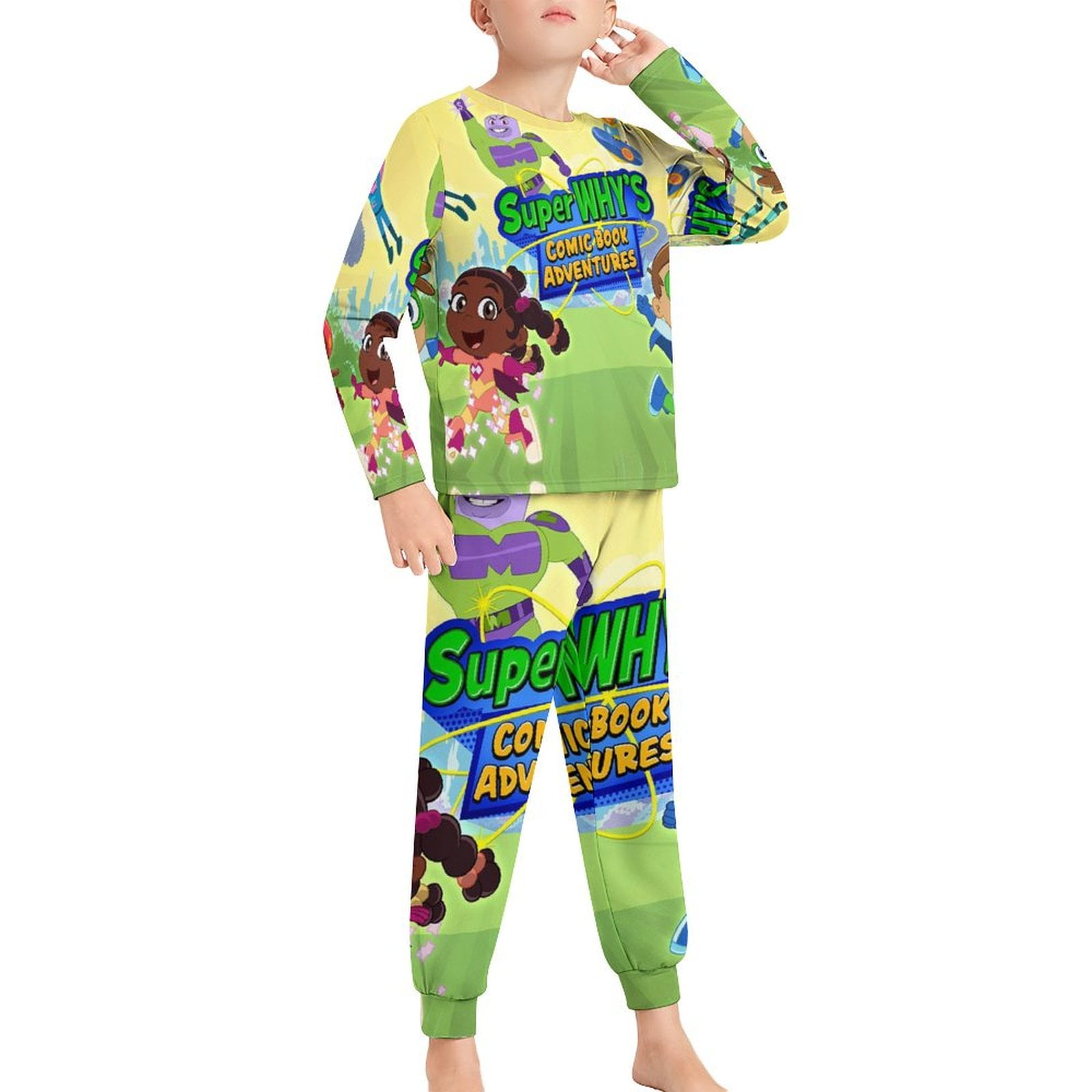 Super Why Ki-ds Pajamas 2 Piece Pjs Set Little Big Bo-ys Gi-rls ...