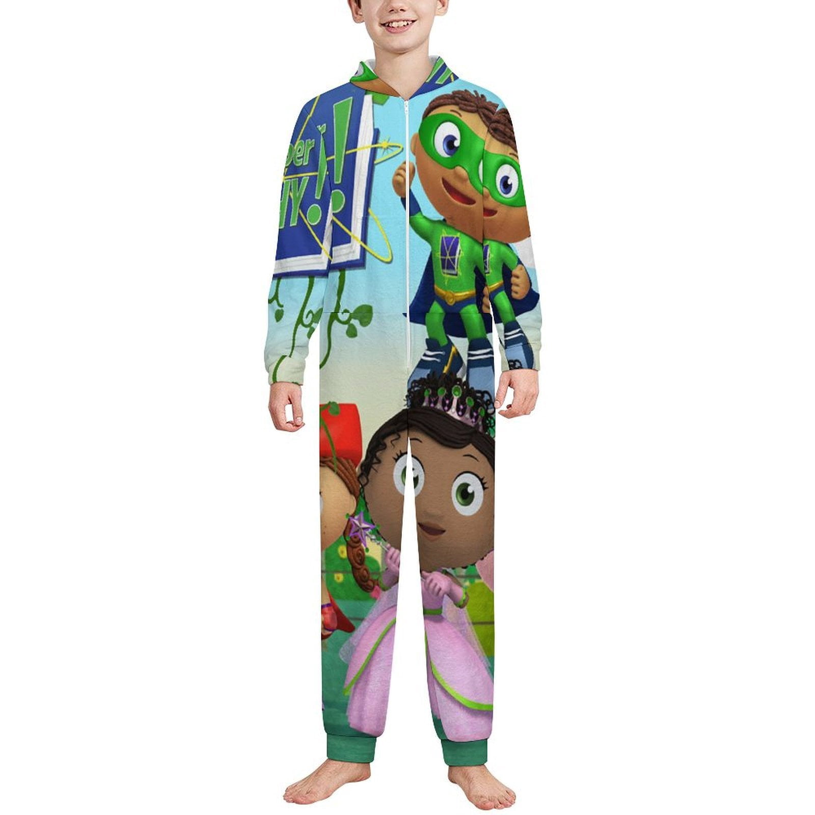Super Why Kids Hooded Jumpsuit Union Suit Onesie One Piece Blanket for ...