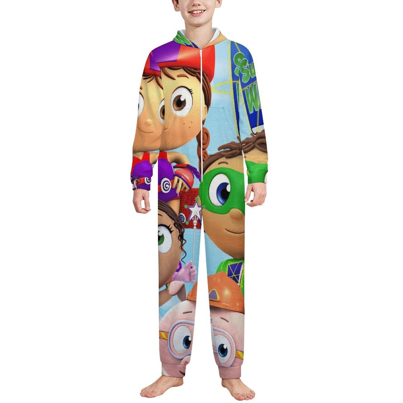 Super Why Kids Hooded Jumpsuit Union Suit Onesie One Piece Blanket for ...