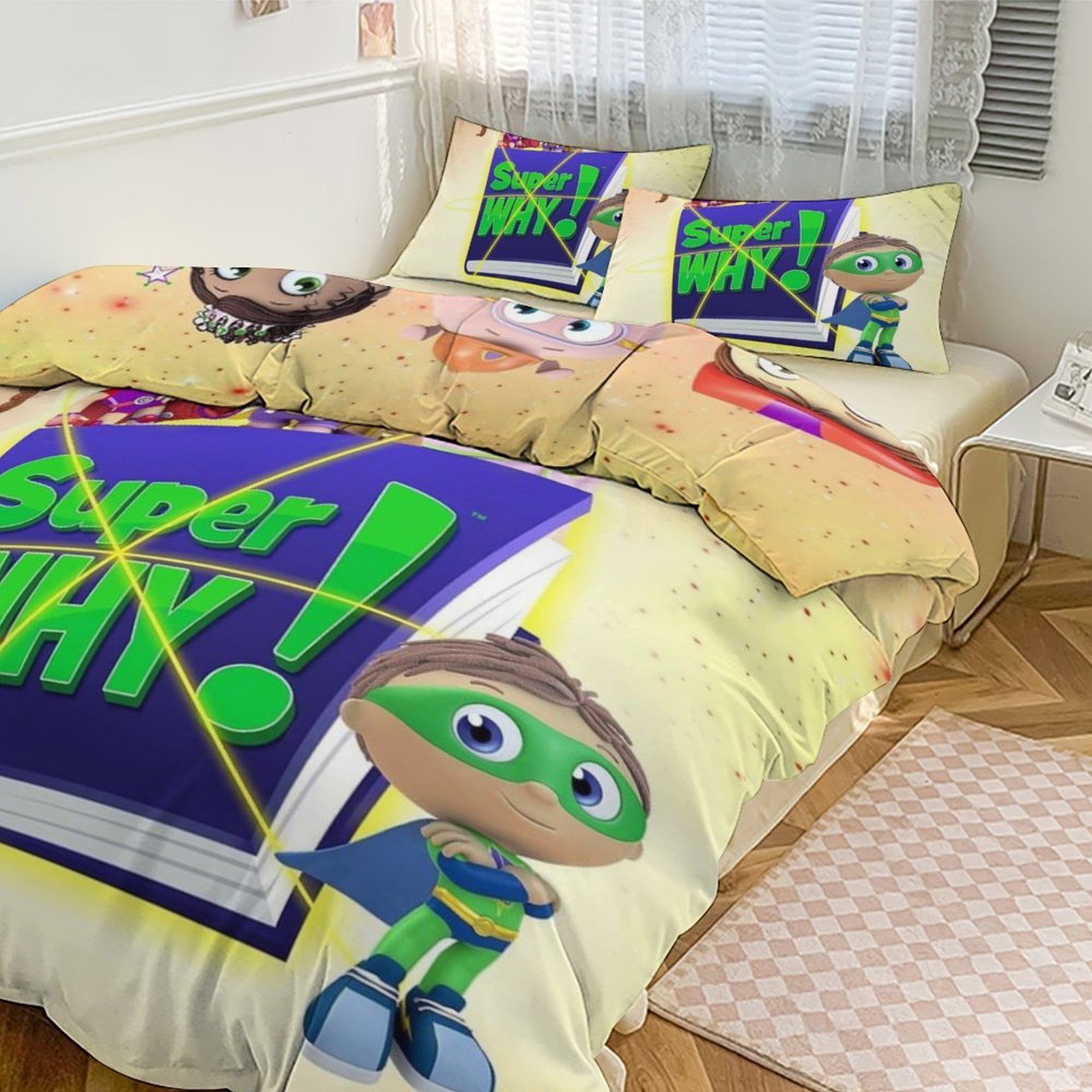 Super Why Printing Bedding Sets Decorative 3 Pieces Bedding Set(1 Duvet ...