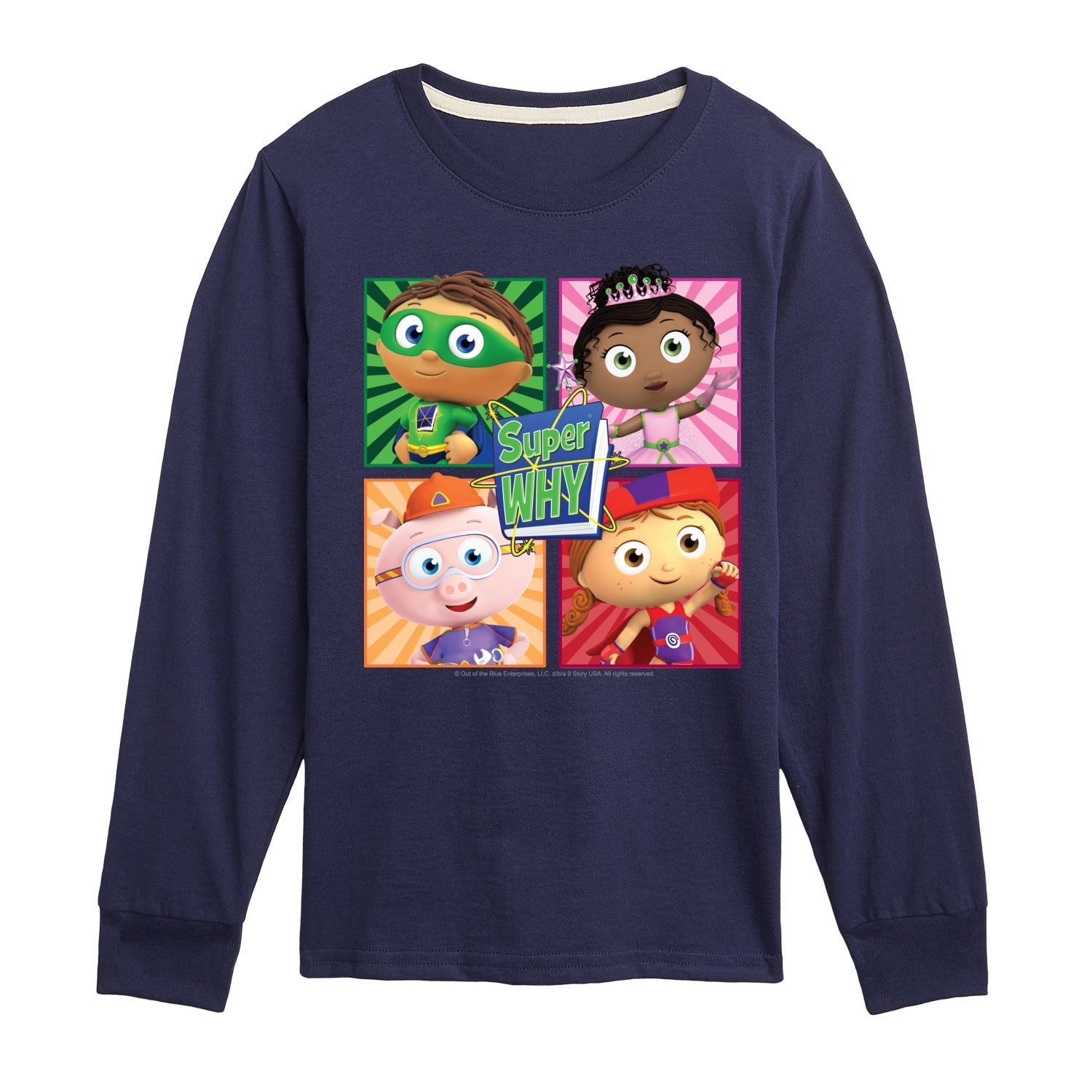 Super Why - Super Why Grid - Youth Boys Long Sleeve Graphic T-Shirt ...