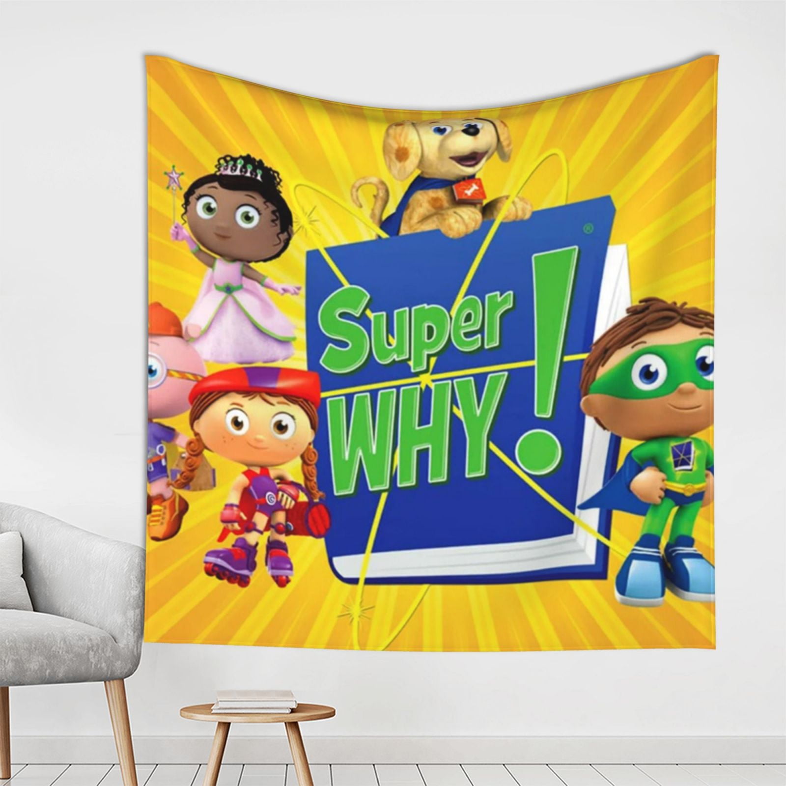 Super Why Tapestry 59x59 Inch Wall Hanging Blanket Soft Tablecloth Wall ...