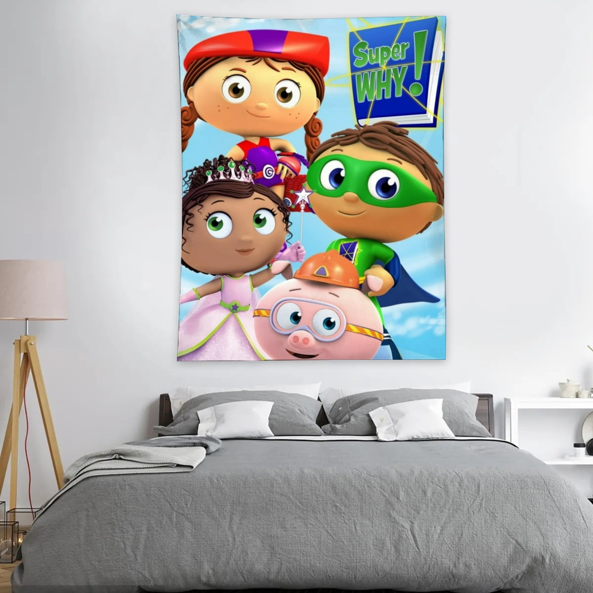 Super Why Tapestry Gift Wall Hanging Backdrop for Room Bedroom Girls Or ...
