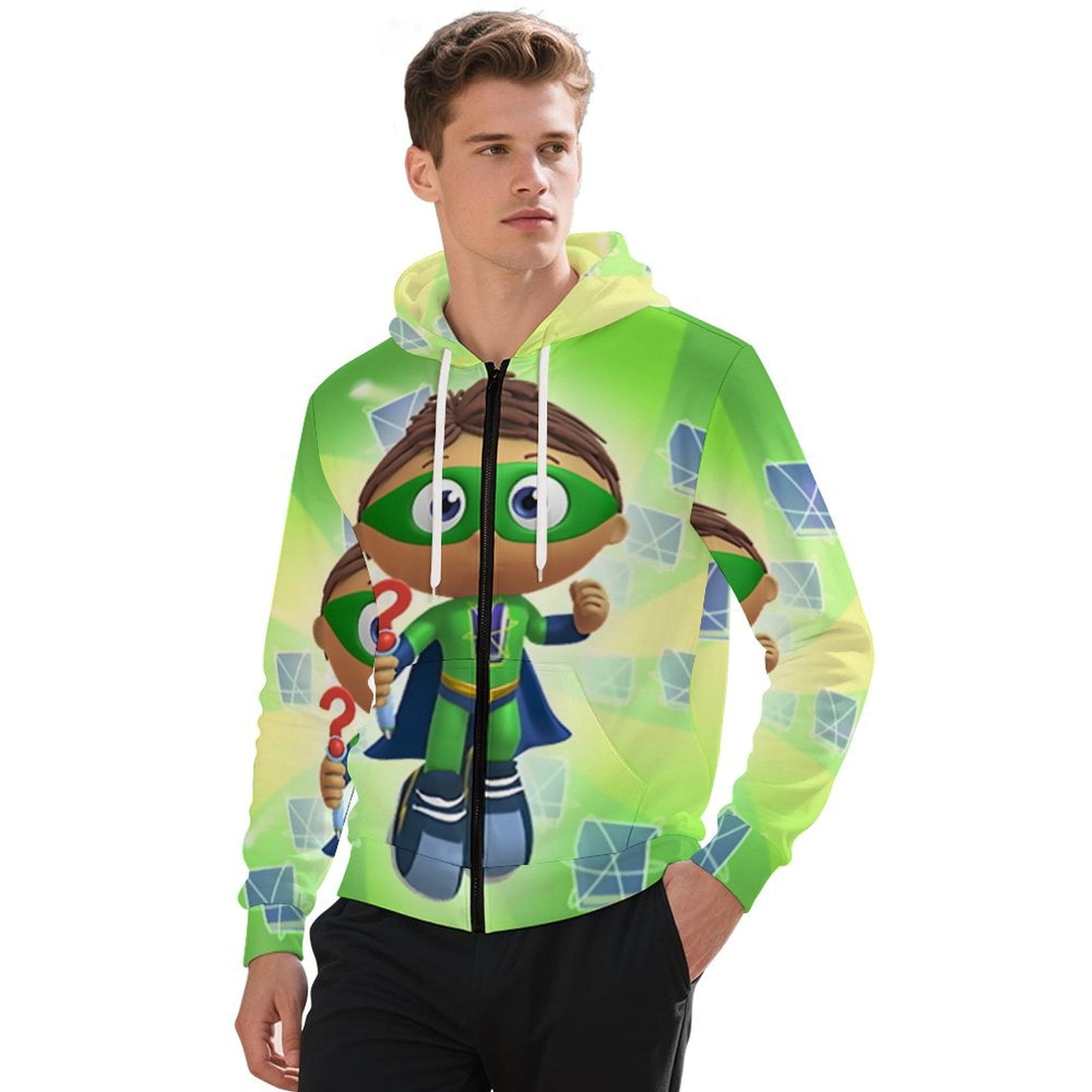 Super Why Zip Up Hoodie Pullover Hooded Long Sleeve Sweatshirts Tops ...