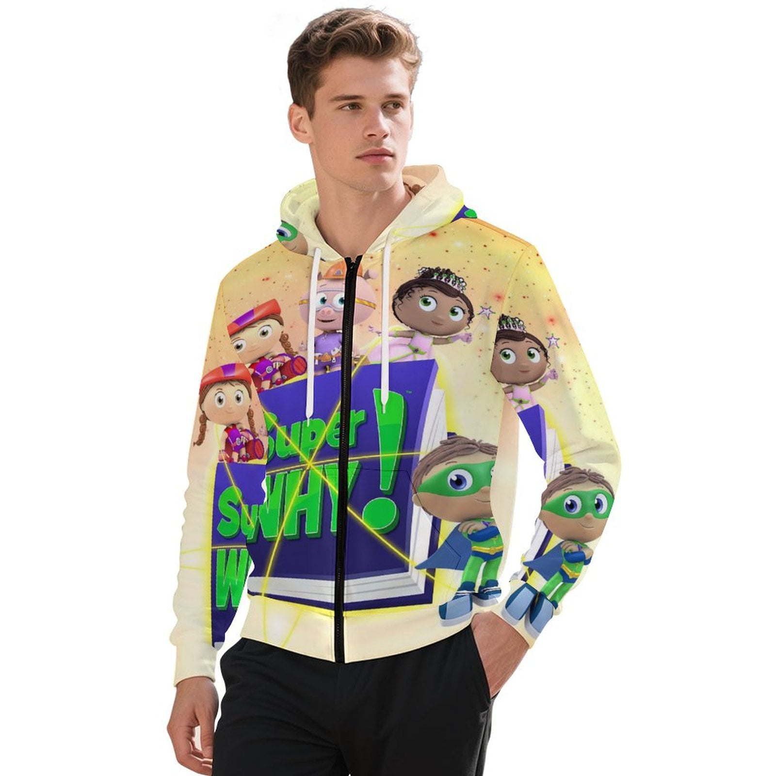 Super Why Zip Up Hoodie Pullover Hooded Long Sleeve Sweatshirts Tops ...