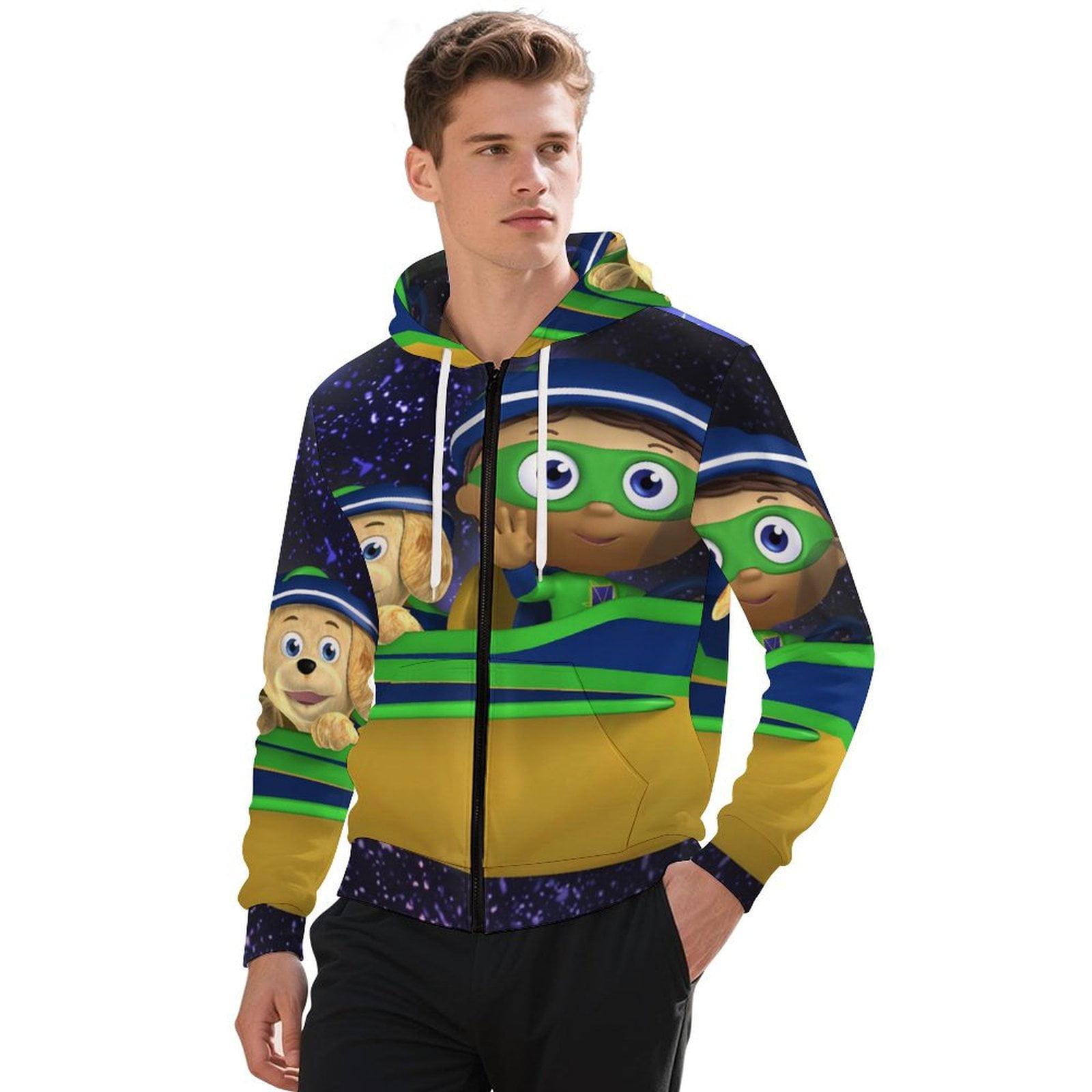 Super Why Zip Up Hoodie Pullover Hooded Long Sleeve Sweatshirts Tops ...