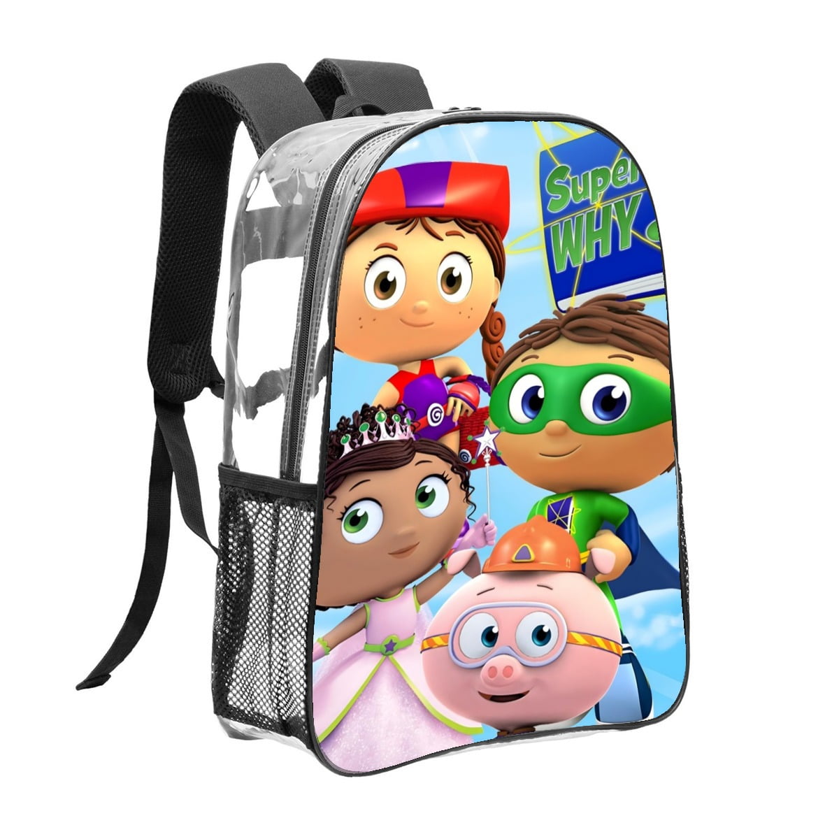 Super Why-theme Clear Backpack Heavy Duty Transparent Bag See Through ...