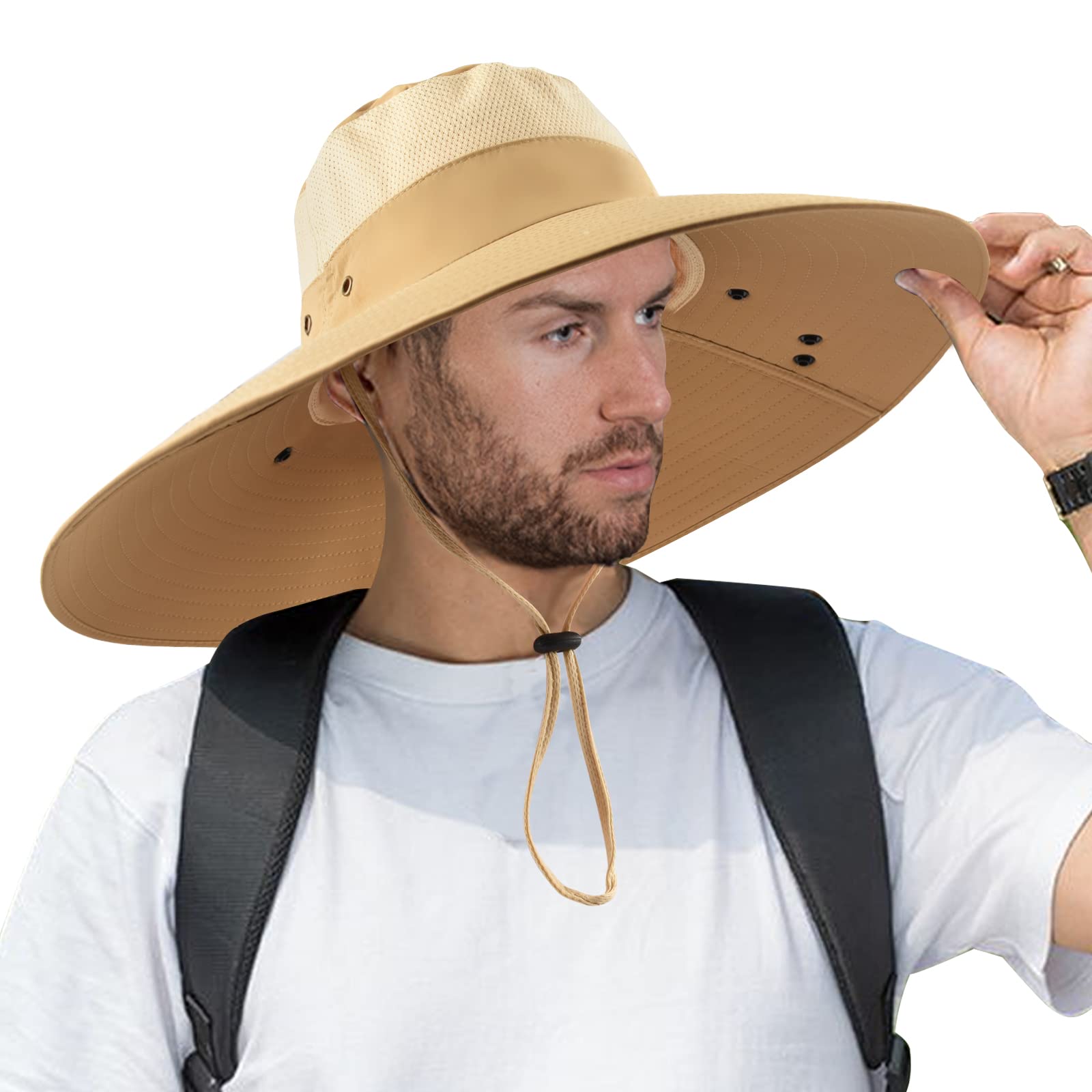Super Wide Brim Fishing Hat UPF 50+ Sun Safari Hat with Removable Neck ...