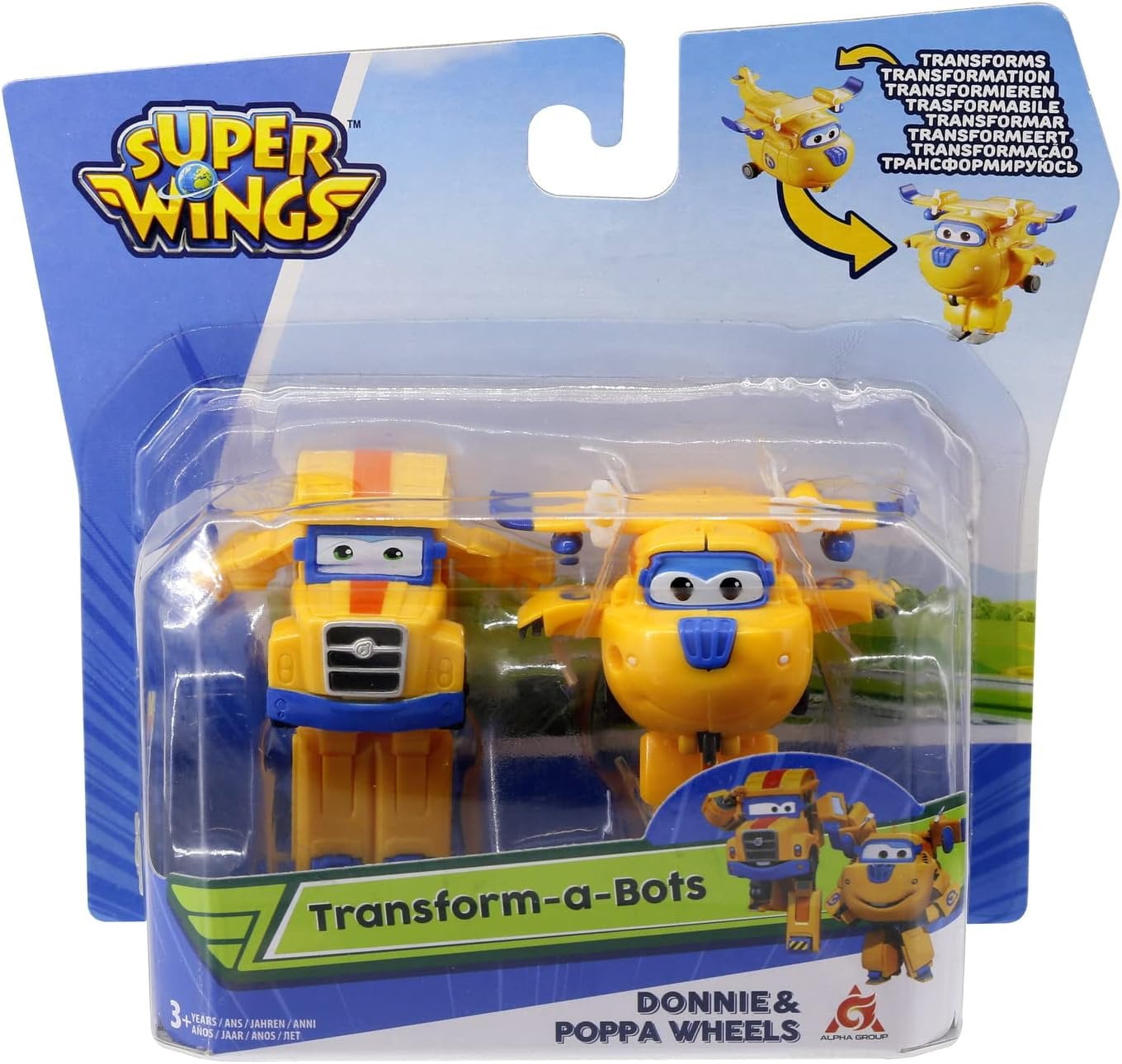 Super Wings AL-710661 EU720030H Transform-a-Bots 2pk-Donnie & Poppa Wheel Toys Yellow - Walmart.com