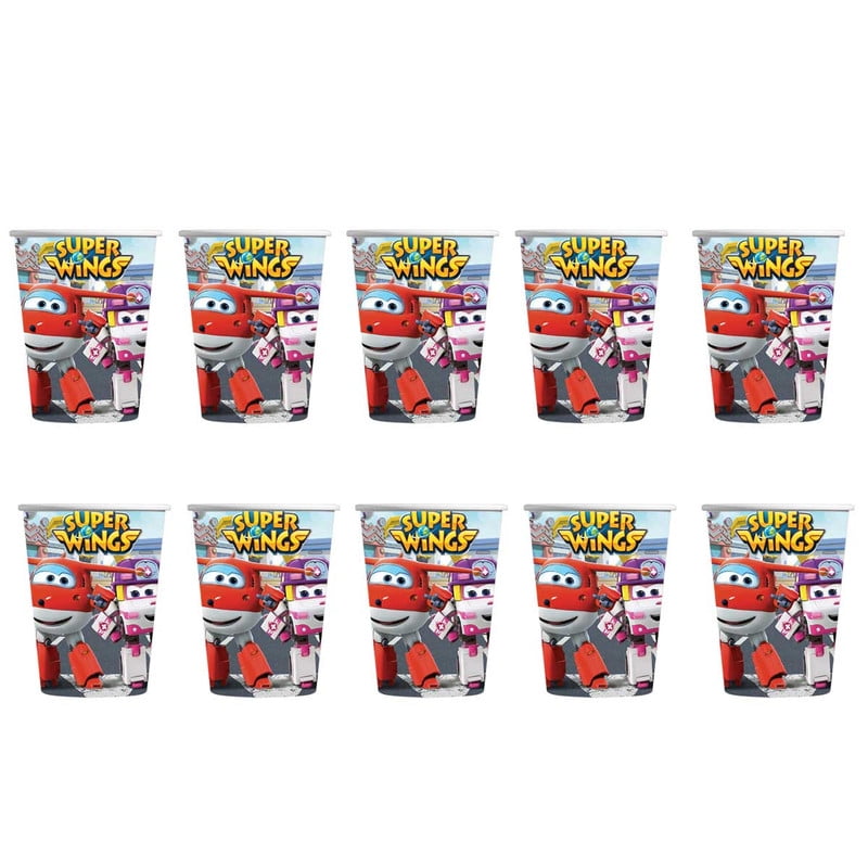 Super Wings Party Supplies Cups Birthday Tableware Disposable Paper ...