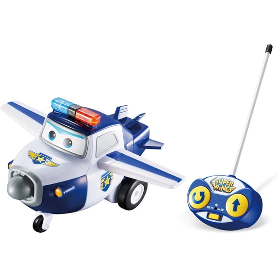 Walmart Super Wings Toys: Paul Remote Control Police Plane for Kids Age ...