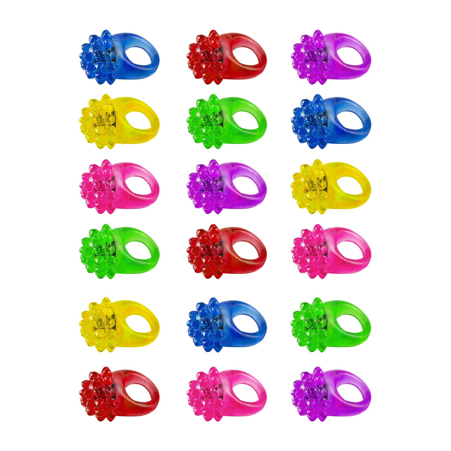 Super Z Outlet Flashing Colorful LED Light Up Bumpy Jelly Rubber Rings ...