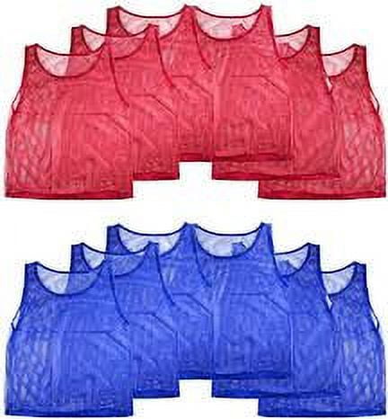 Kids' Nylon Mesh Scrimmage Vests - Team Sports Practice Uniform Set (12 ...