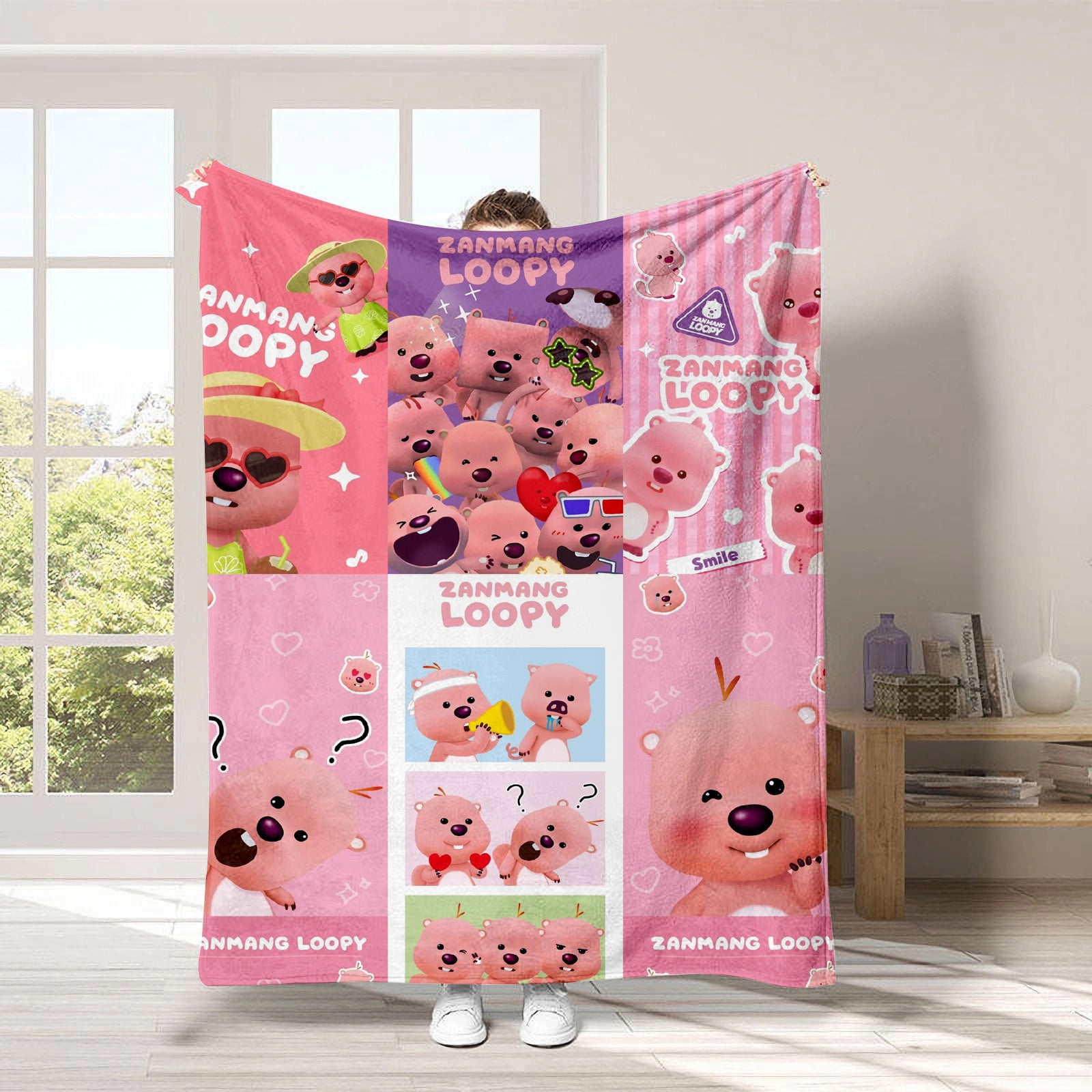 Super cute pink LOOPY Ruby Farley plush blanket Little Beaver ...